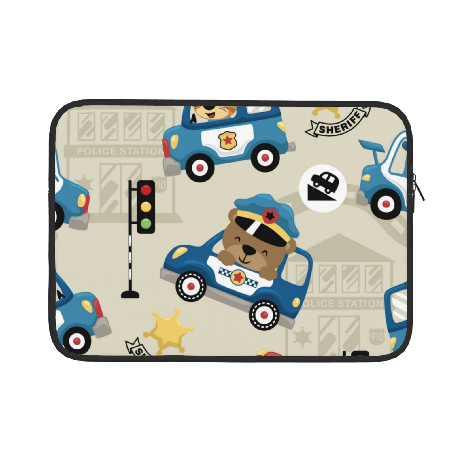 Rocae Animals Driving Police Car for Classic Slim Ergonomic Briefcase ...