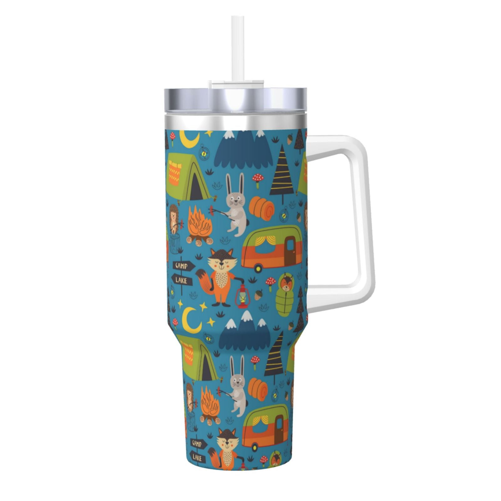 Rocae Animals In Camping for 40OZ Ice Bully With Handle Keeps Drinks ...