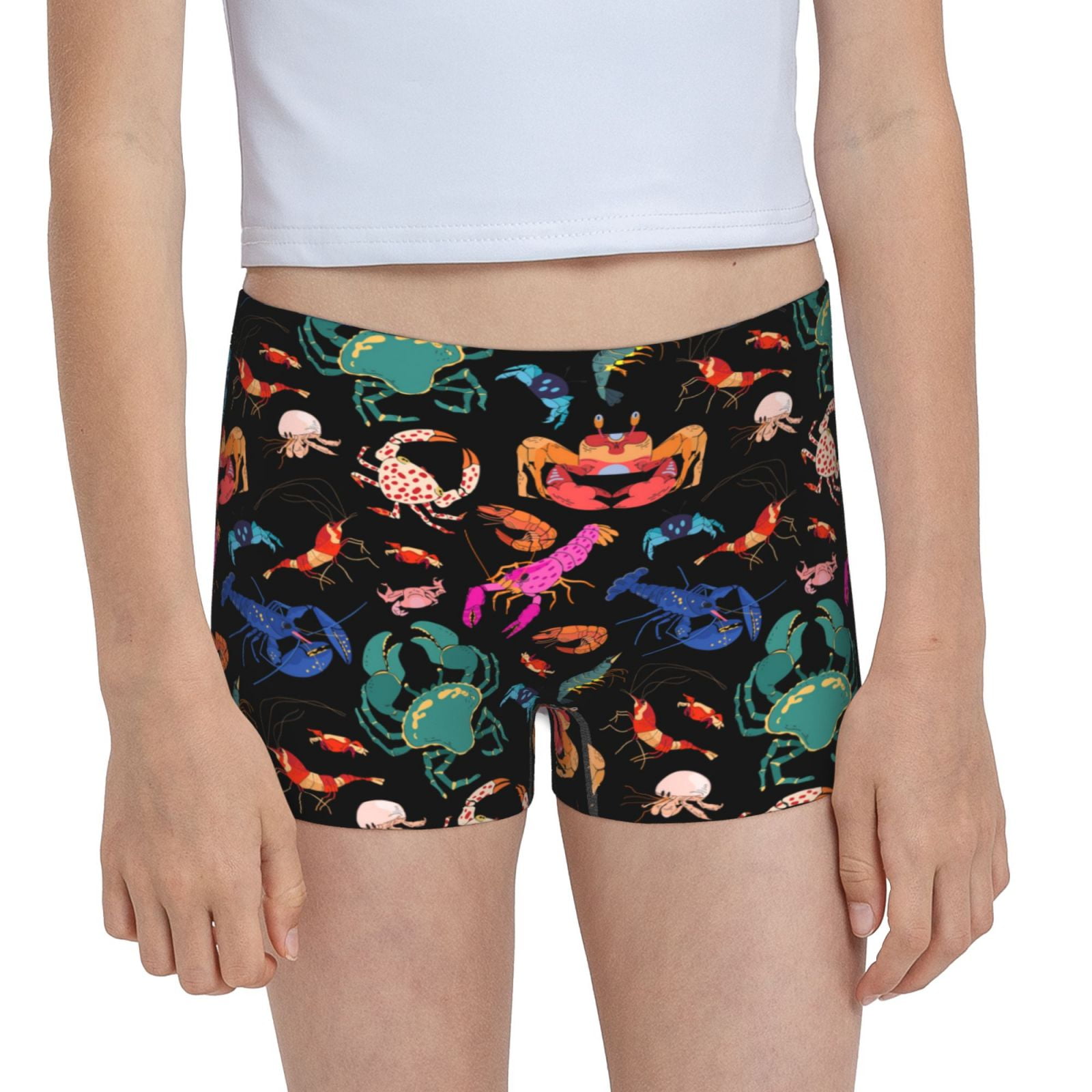 Rocae Animals Under Water for Girls' Cotton Boxer Briefs, Soft Mid-rise ...