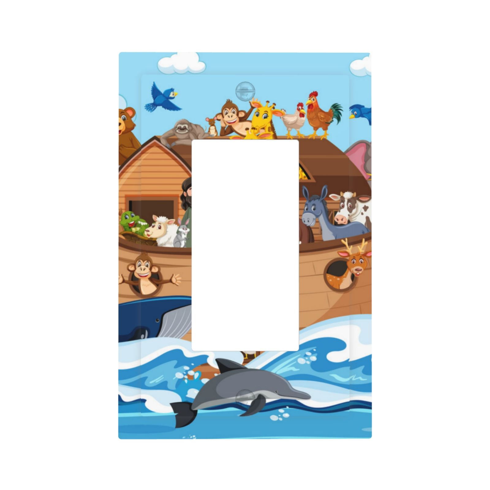 Rocae Animals on Noah's Ark Floating for Decorator Light Switch or ...