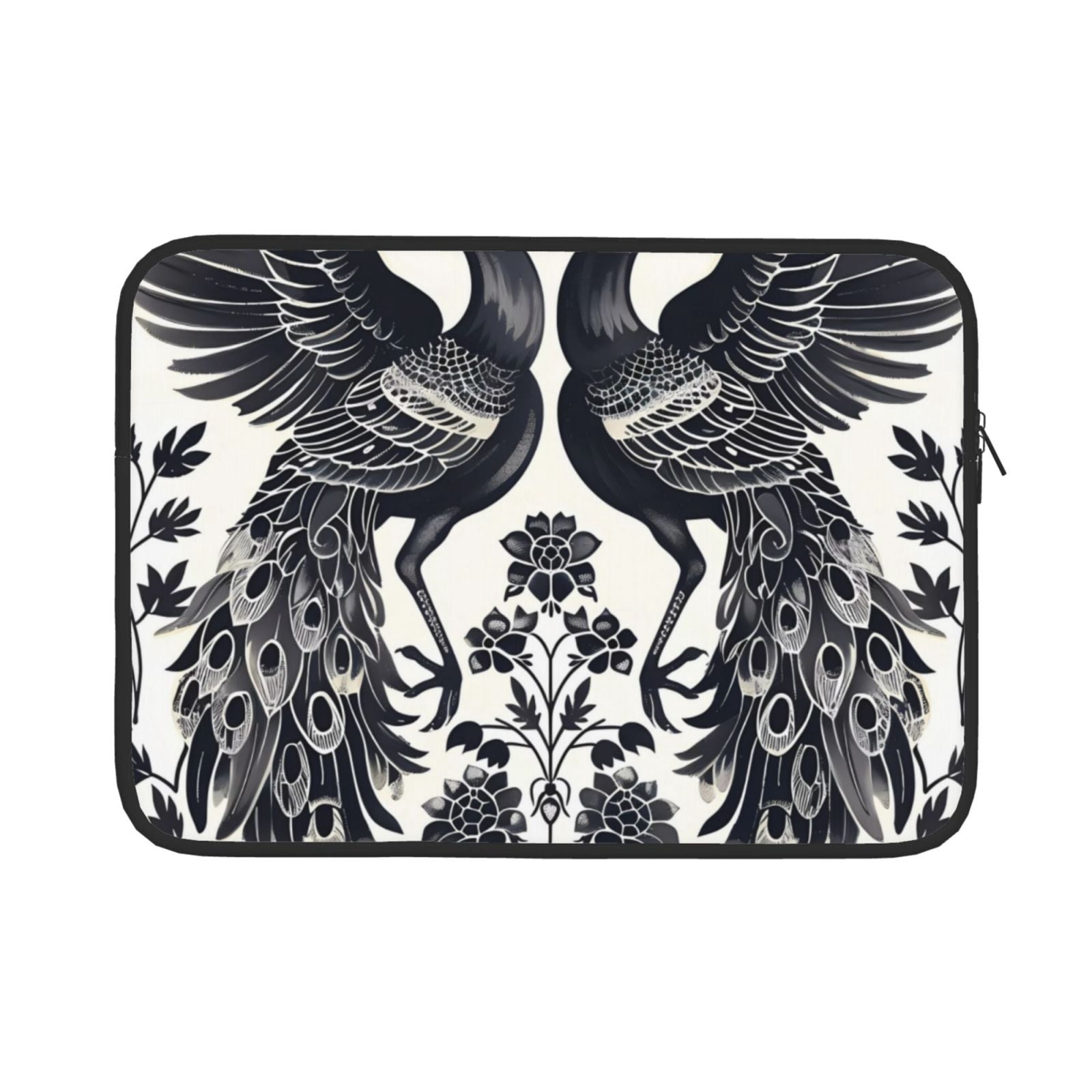 Rocae Artistic Black White Peacocks for Classic Slim Ergonomic Briefcase and Waterproof Laptop ...