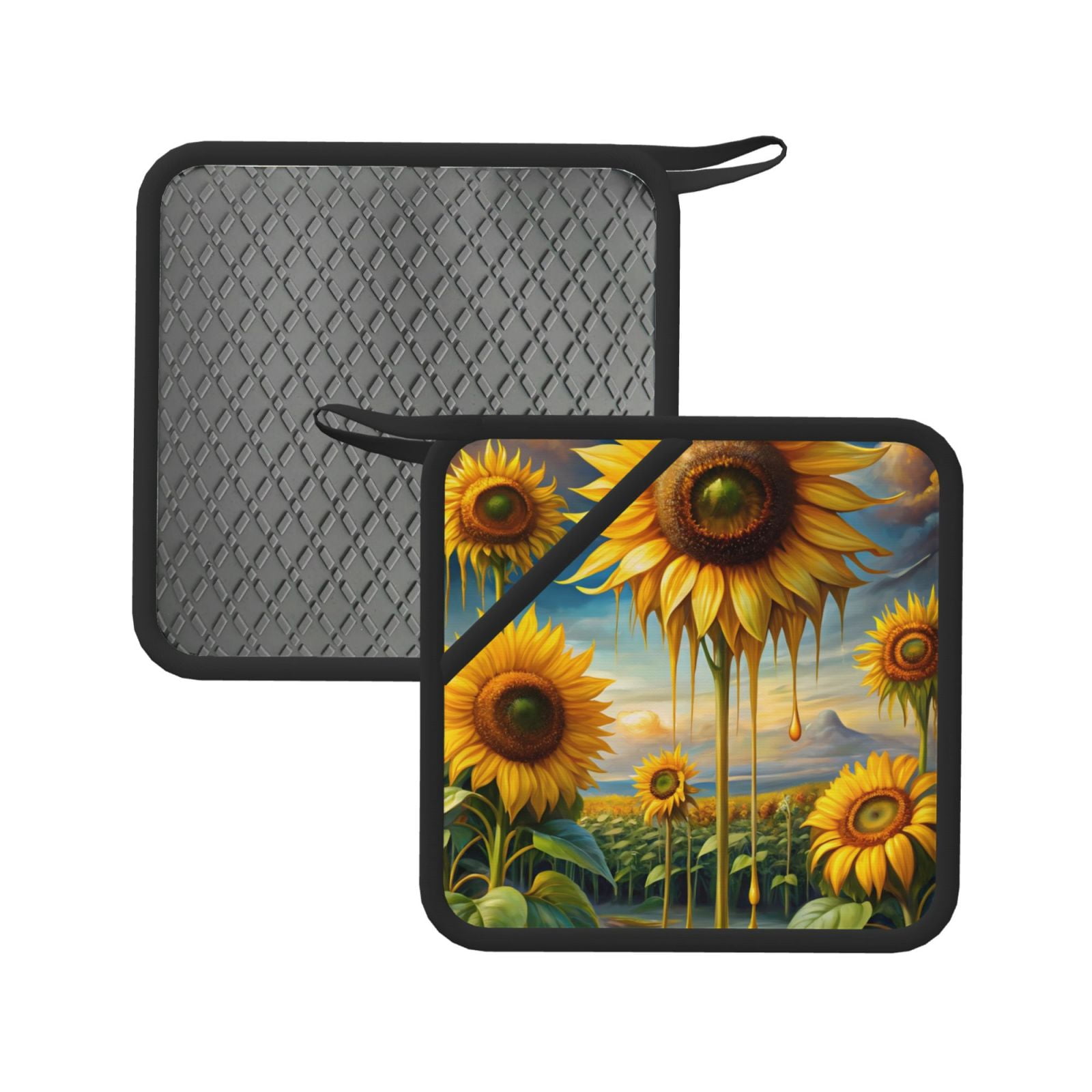 Rocae Artistic Oil Painting Sunflower for Square Silicone Anti-scalding ...