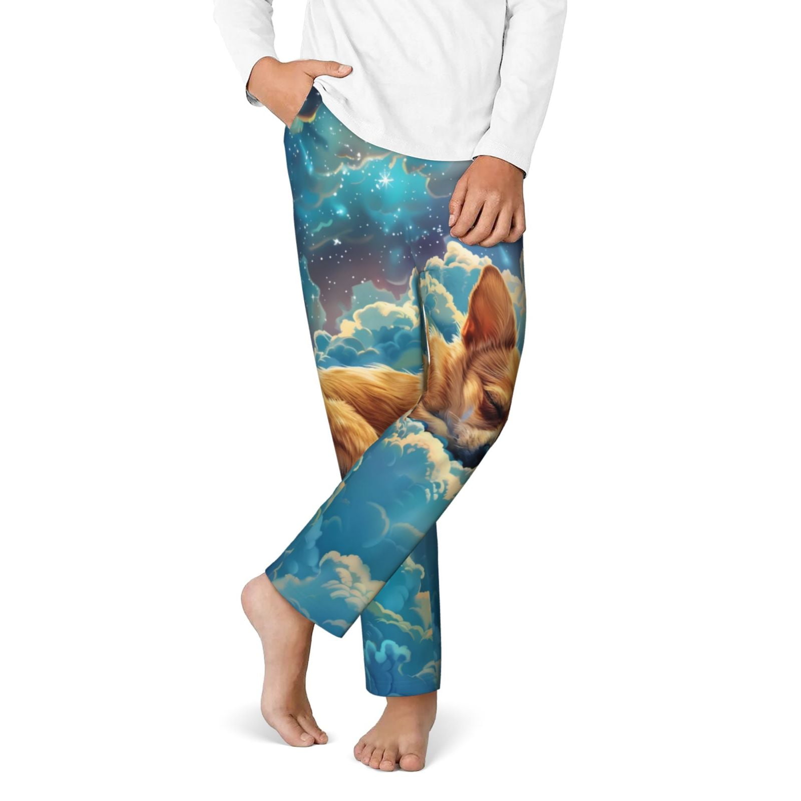 Rocae Artistic Starry Sky Cloud Dog for Teenagers' Pajama Pants,Girls ...