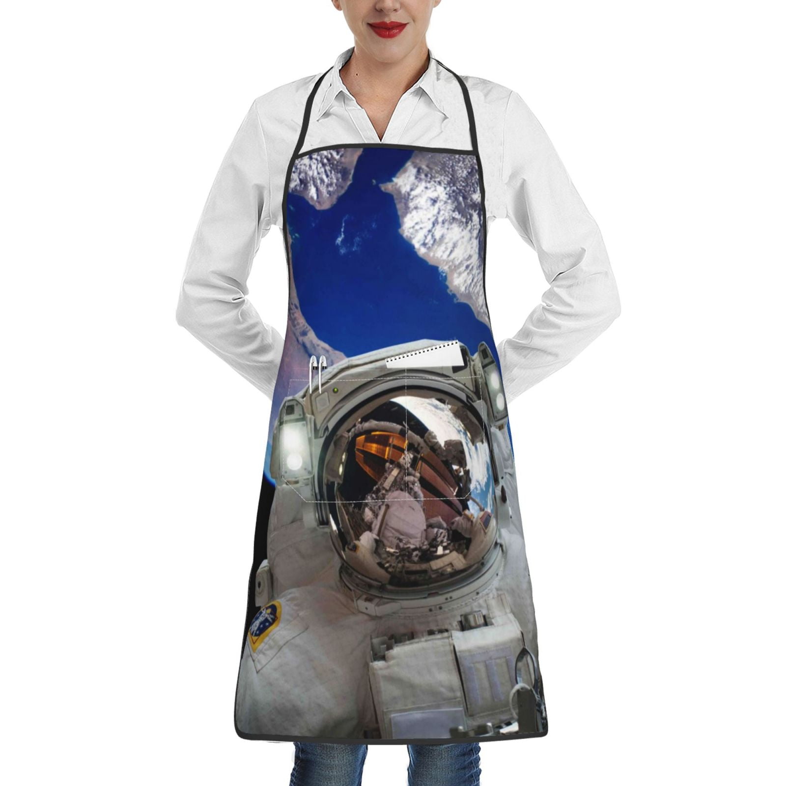 Rocae Astronaut in Outer Space for Kitchen Aprons for Women Adjustable ...