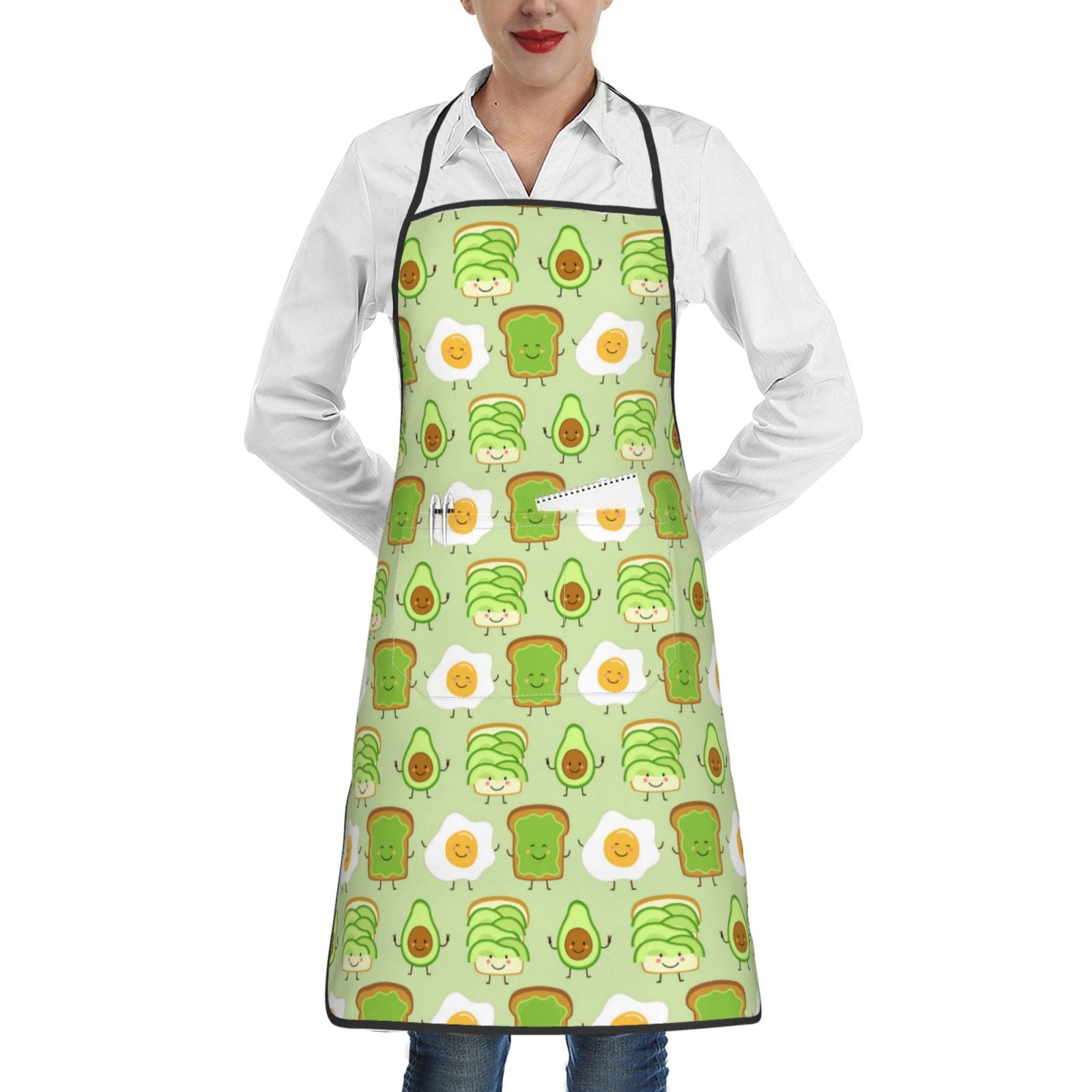 Rocae Avocado And Toast for Kitchen Aprons for Women Adjustable Cooking ...