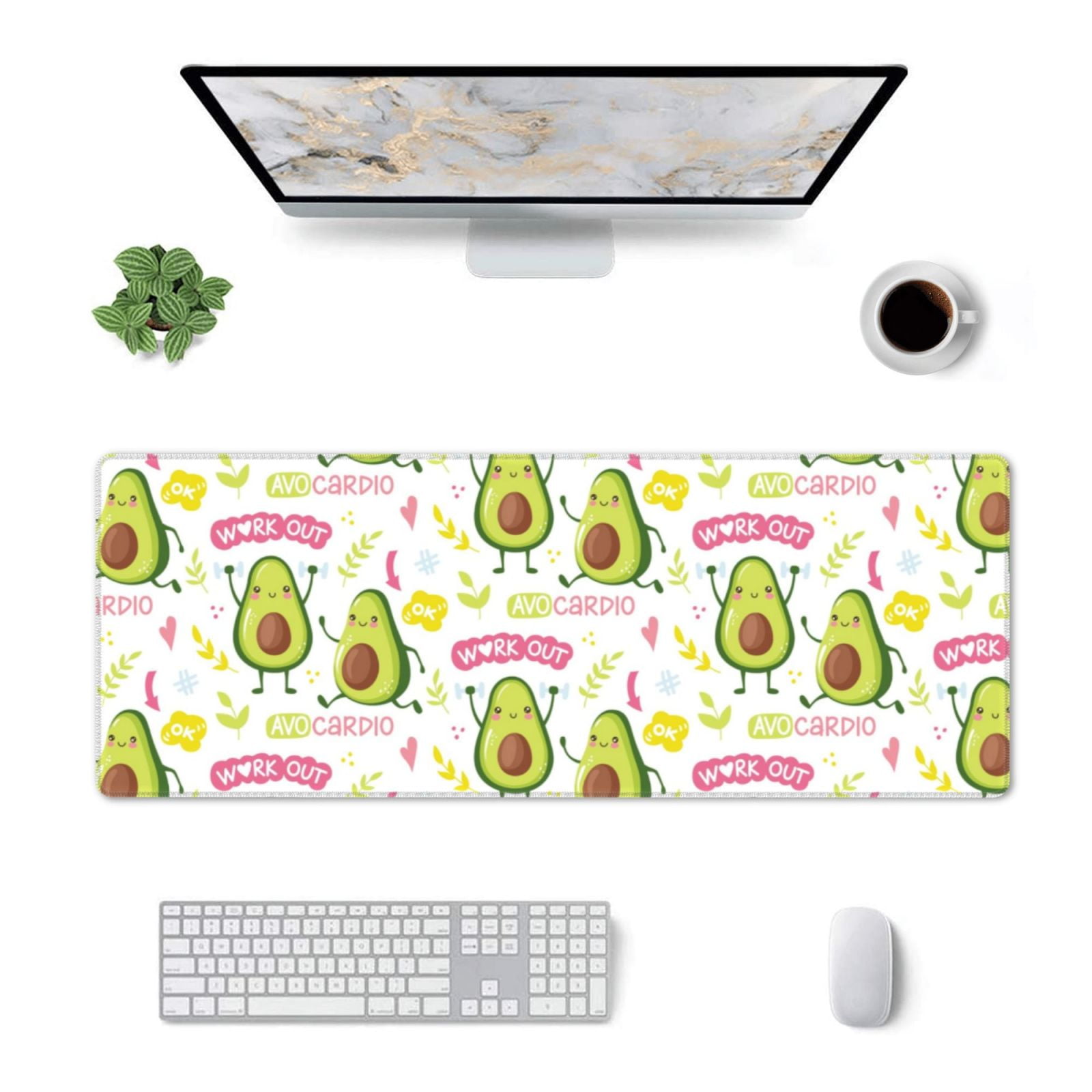 Rocae Avocado Work Out for Gaming Mouse Pad, Mouse Pad Large, Office ...