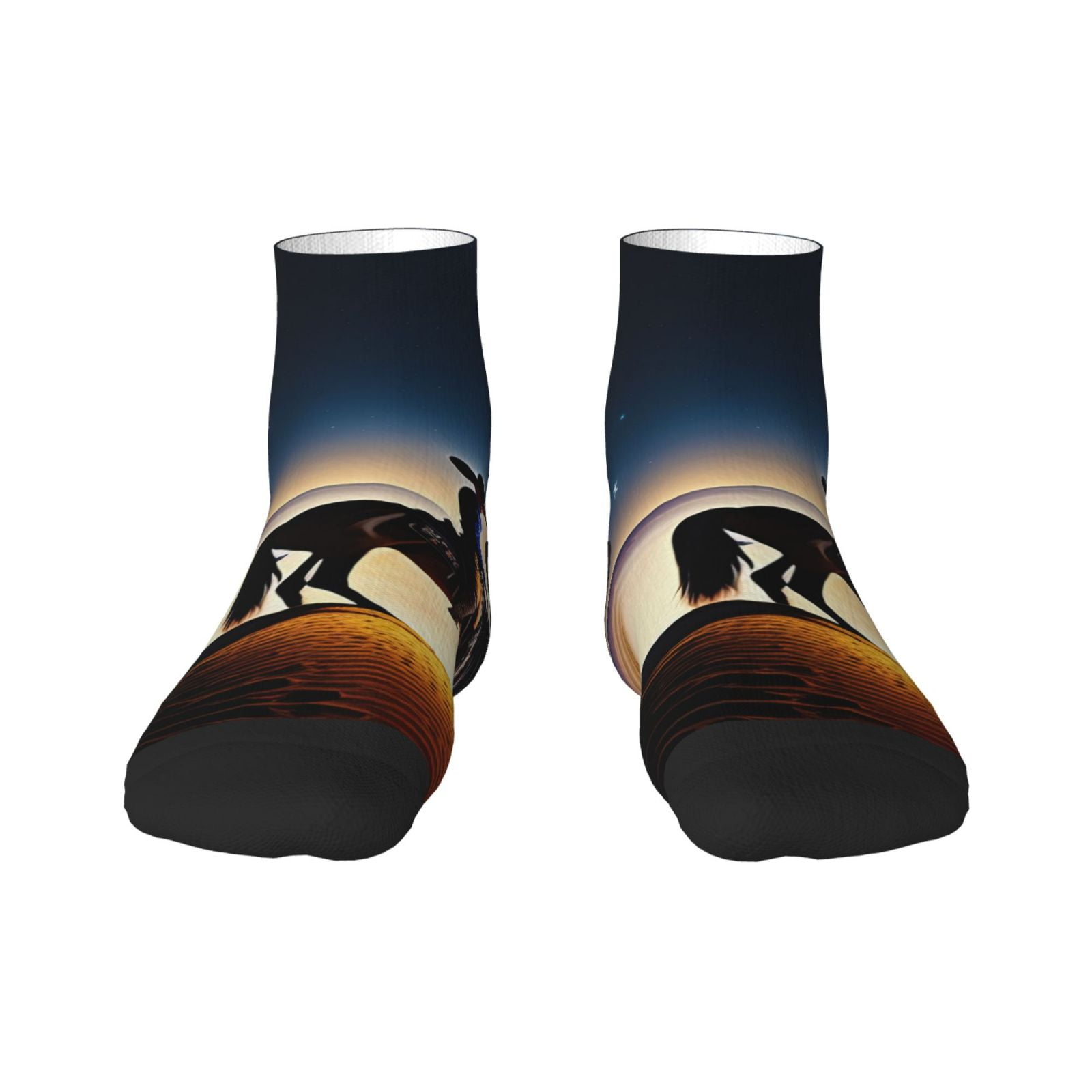 Rocae Azure Sky Western Desert Cowboy for Premium Adult Socks ...