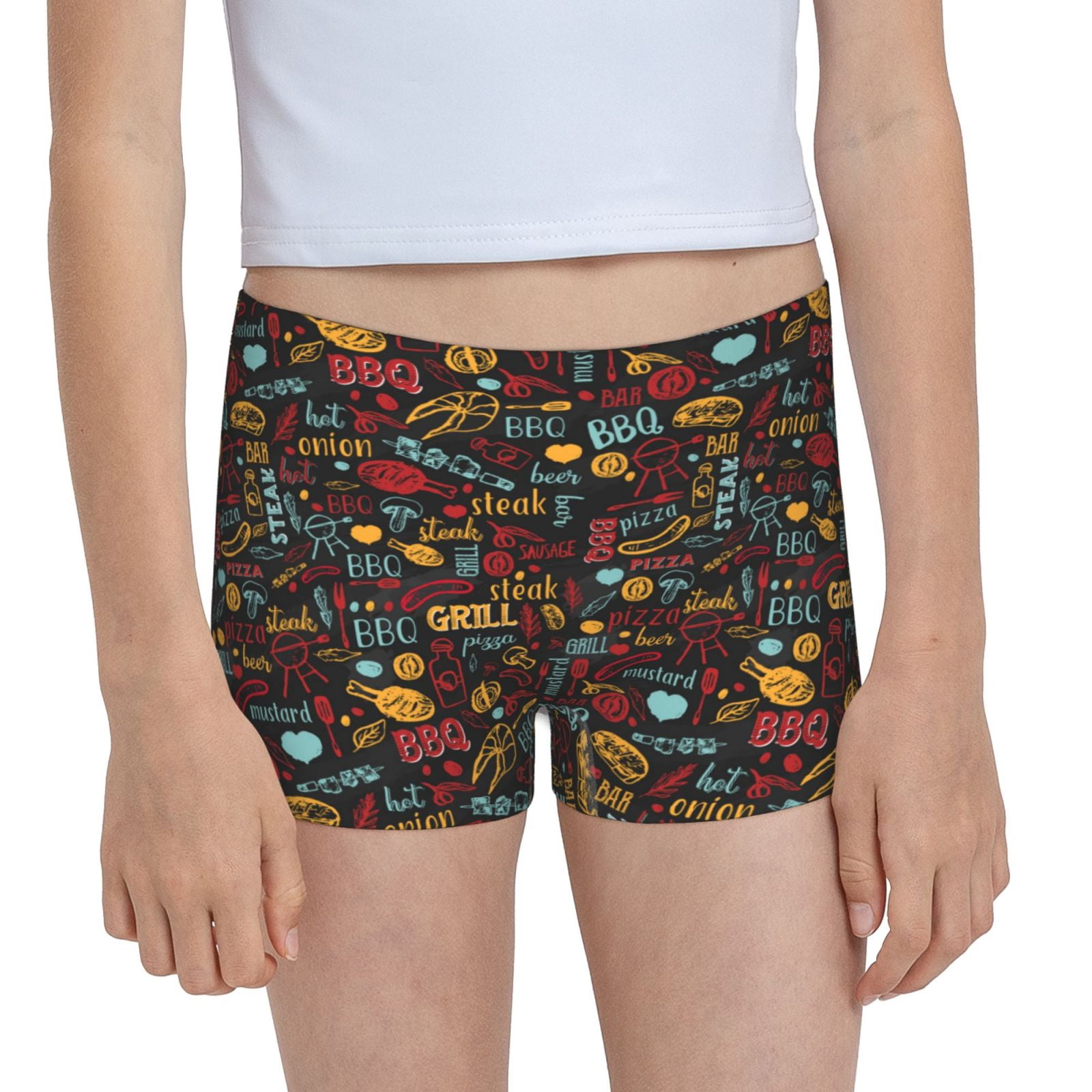 Rocae BBQ Barbecue Grill for Girls' Cotton Boxer Briefs, Soft Mid-rise ...