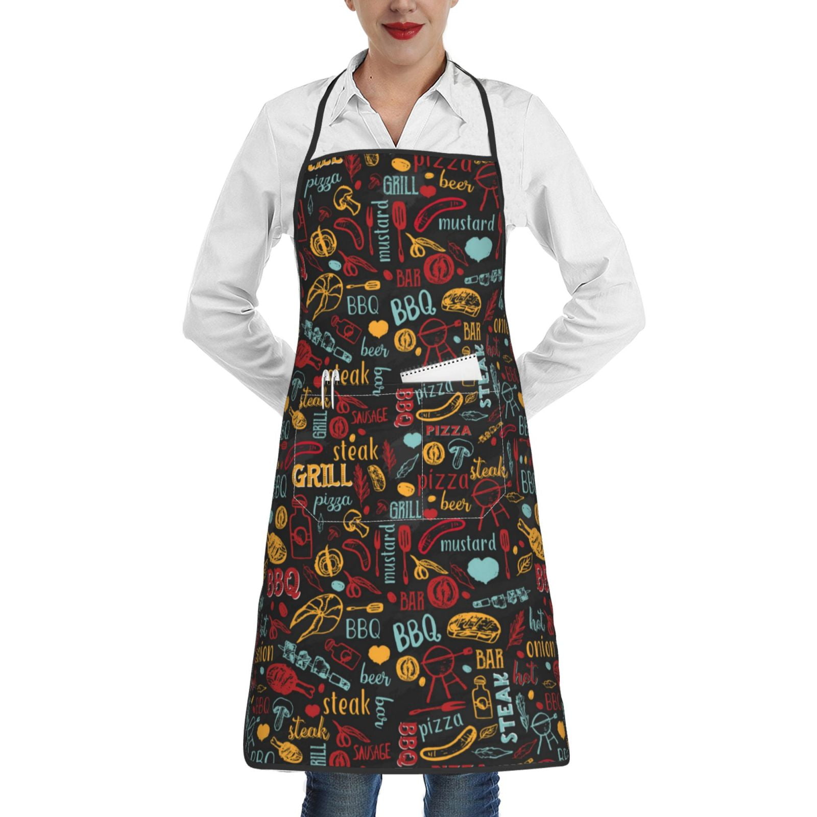 Rocae BBQ Barbecue Grill for Kitchen Aprons for Women Adjustable ...