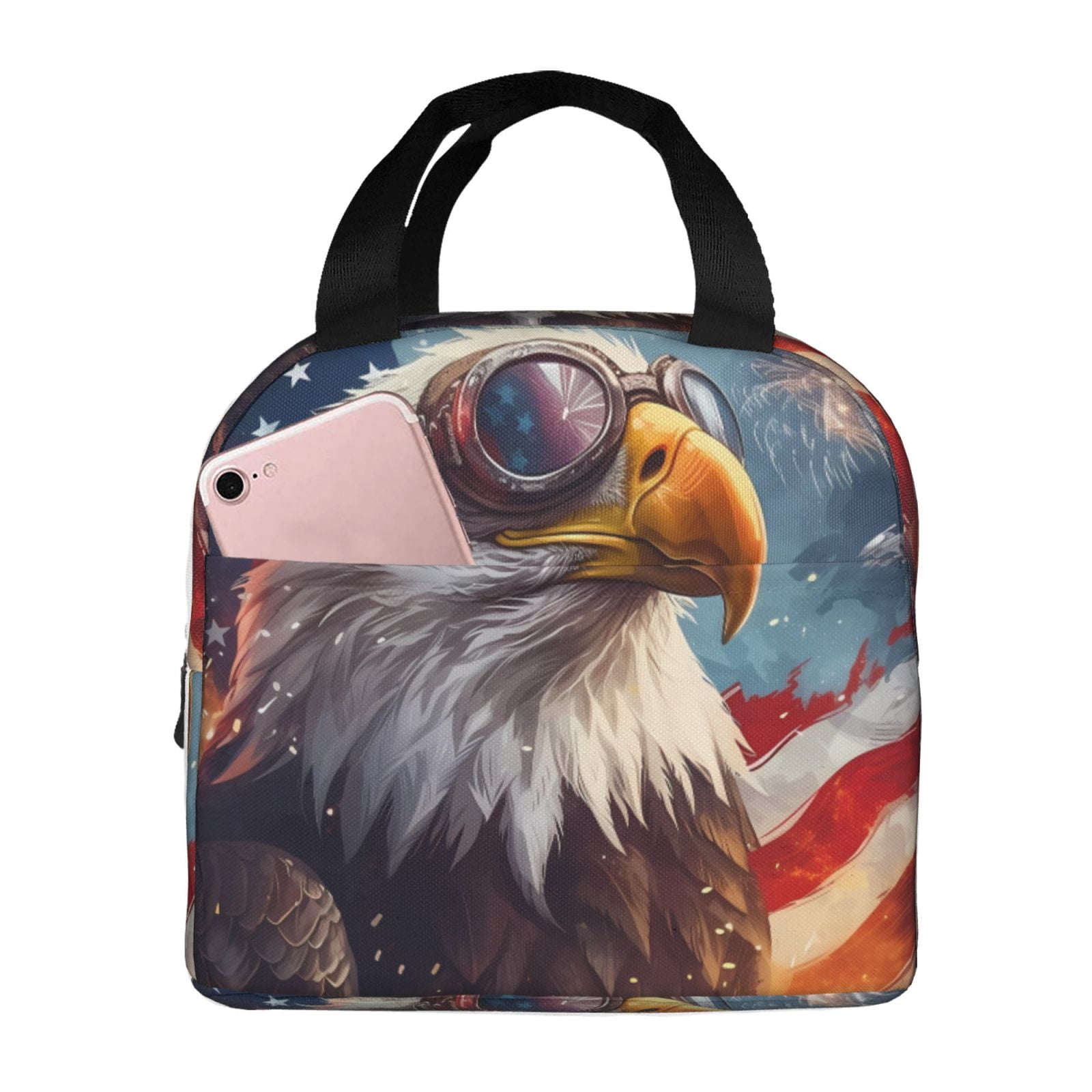 Rocae Bald Eagle Pilot for Insulated Lunch Bag for Women Men,Large ...