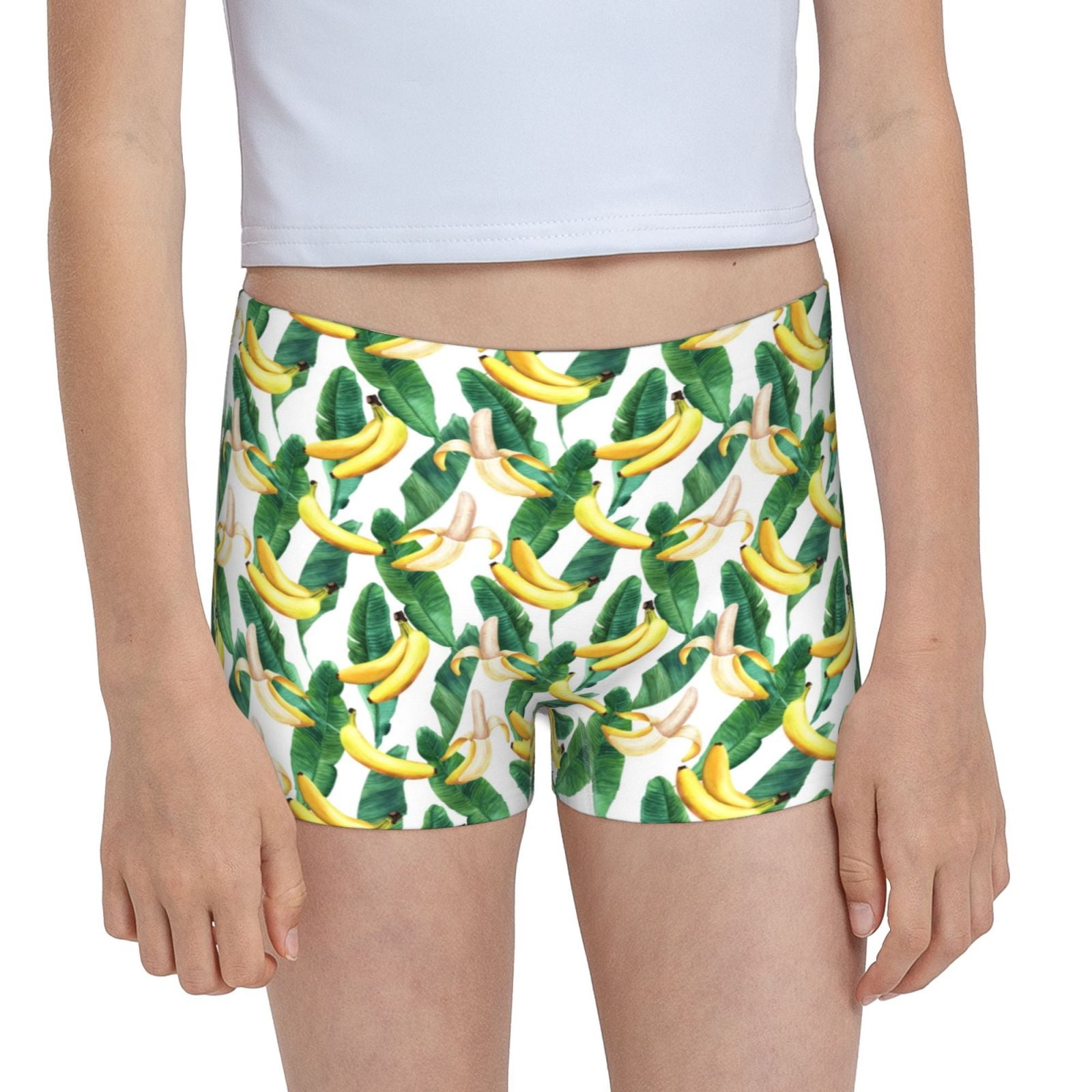 Rocae Banana Tree Leaves for Girls' Cotton Boxer Briefs, Soft Mid-rise ...