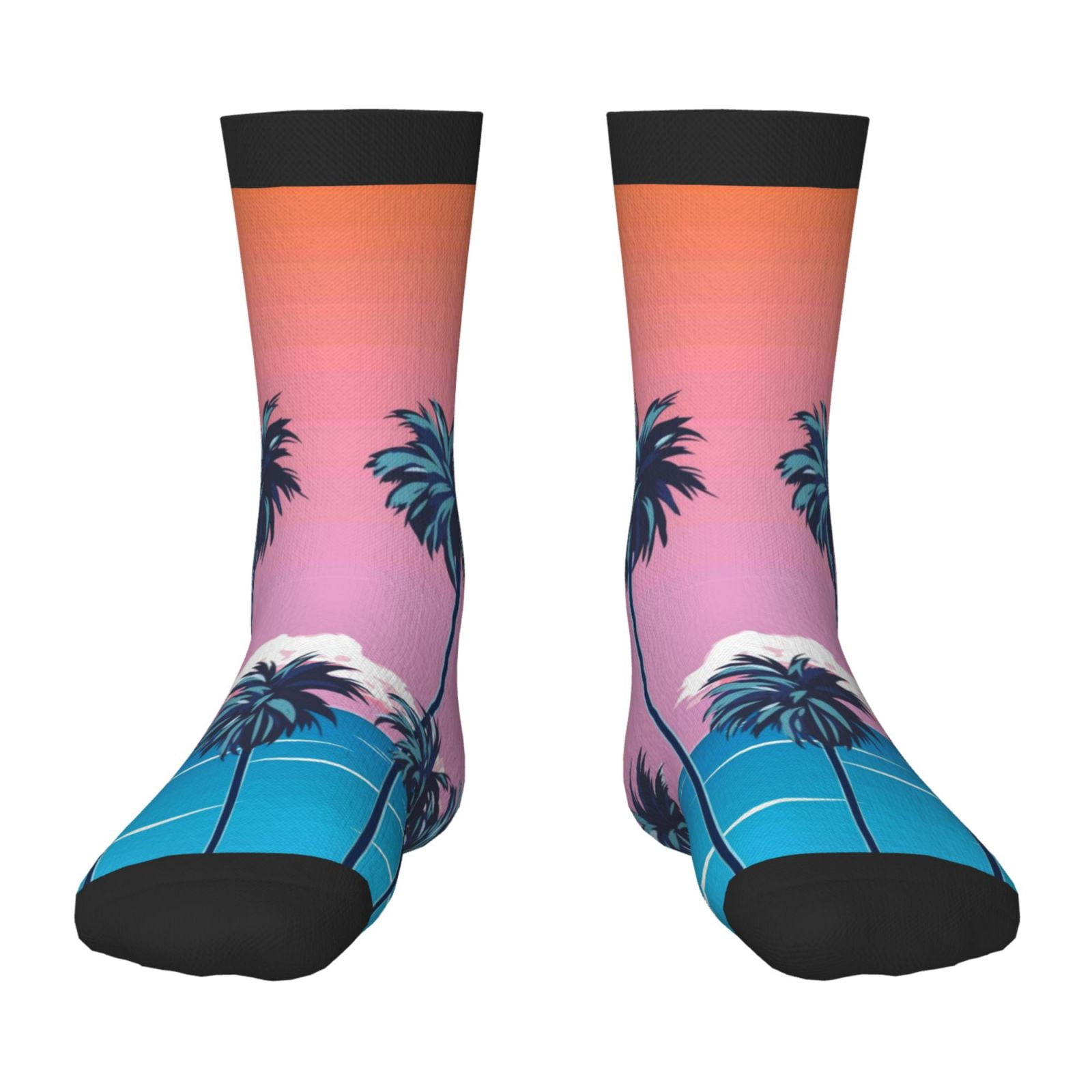 Rocae Beach with Palm Trees for Girls Boys Crew Socks,Children's Socks ...