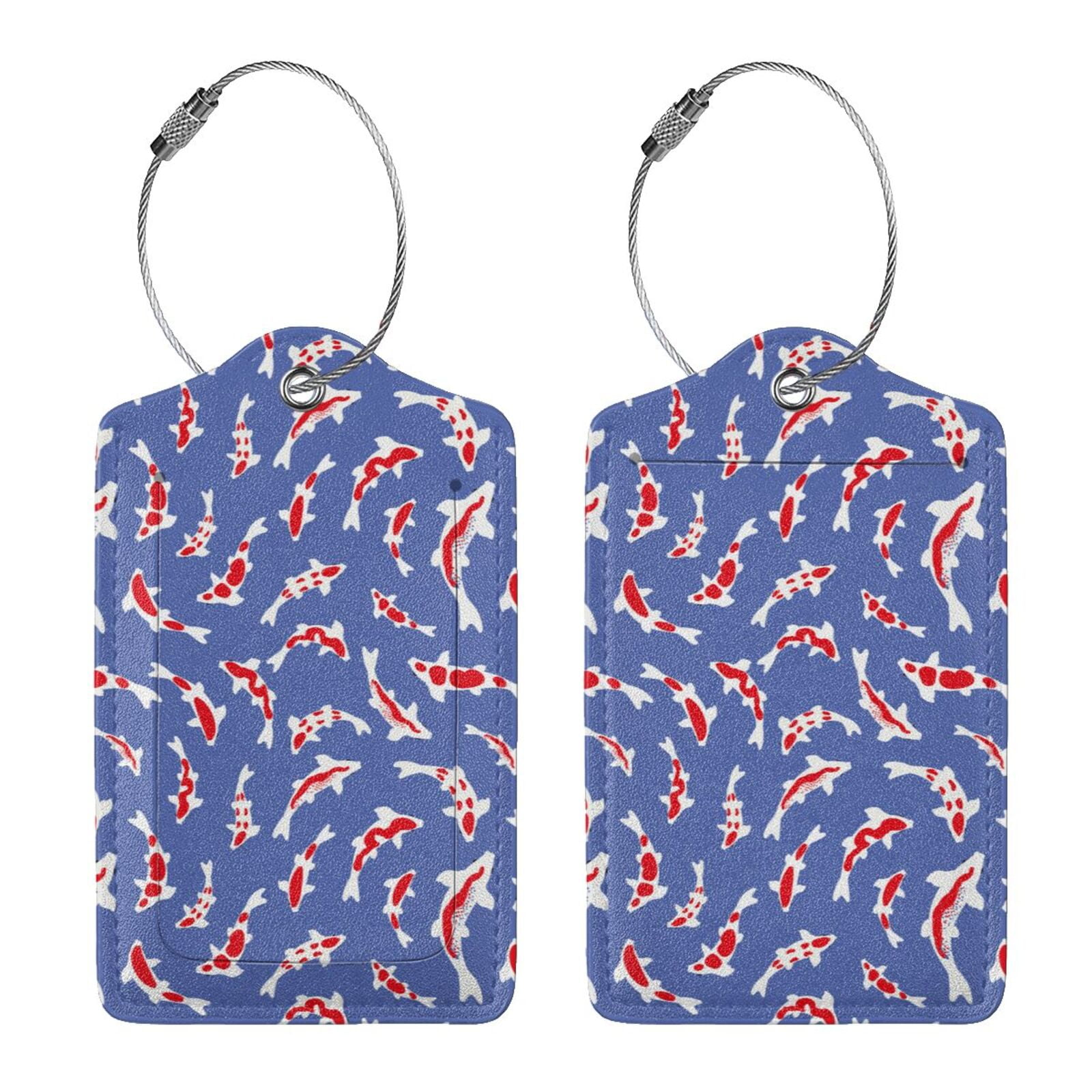 Rocae Beautiful Koi Fish for Leather Luggage Baggage Tags ID Label ...