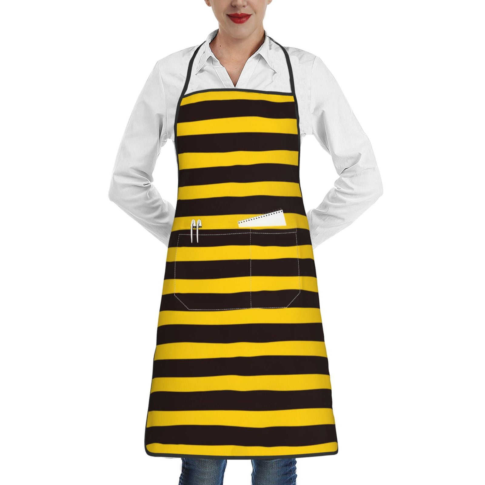 Rocae Bee Stripe for Kitchen Aprons for Women Adjustable Cooking ...