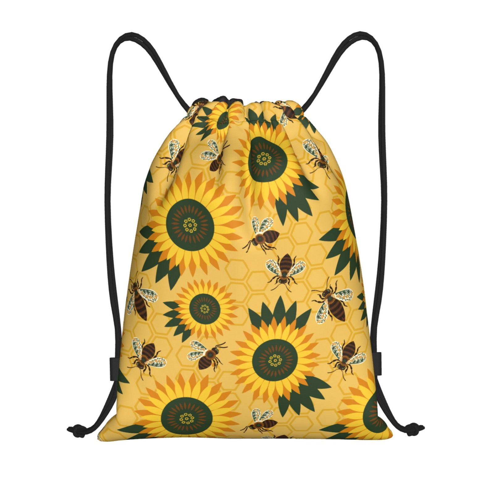 Rocae Bees and Sunflowers for Gym Bag Drawstring Bags Gym Backpack for ...