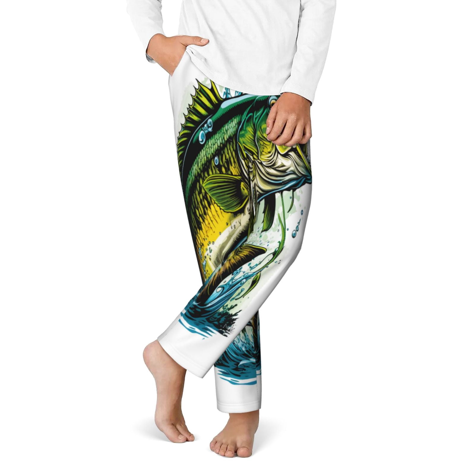 Rocae Big bass fish for Teenagers' Pajama Pants,Girls lounge pants ...