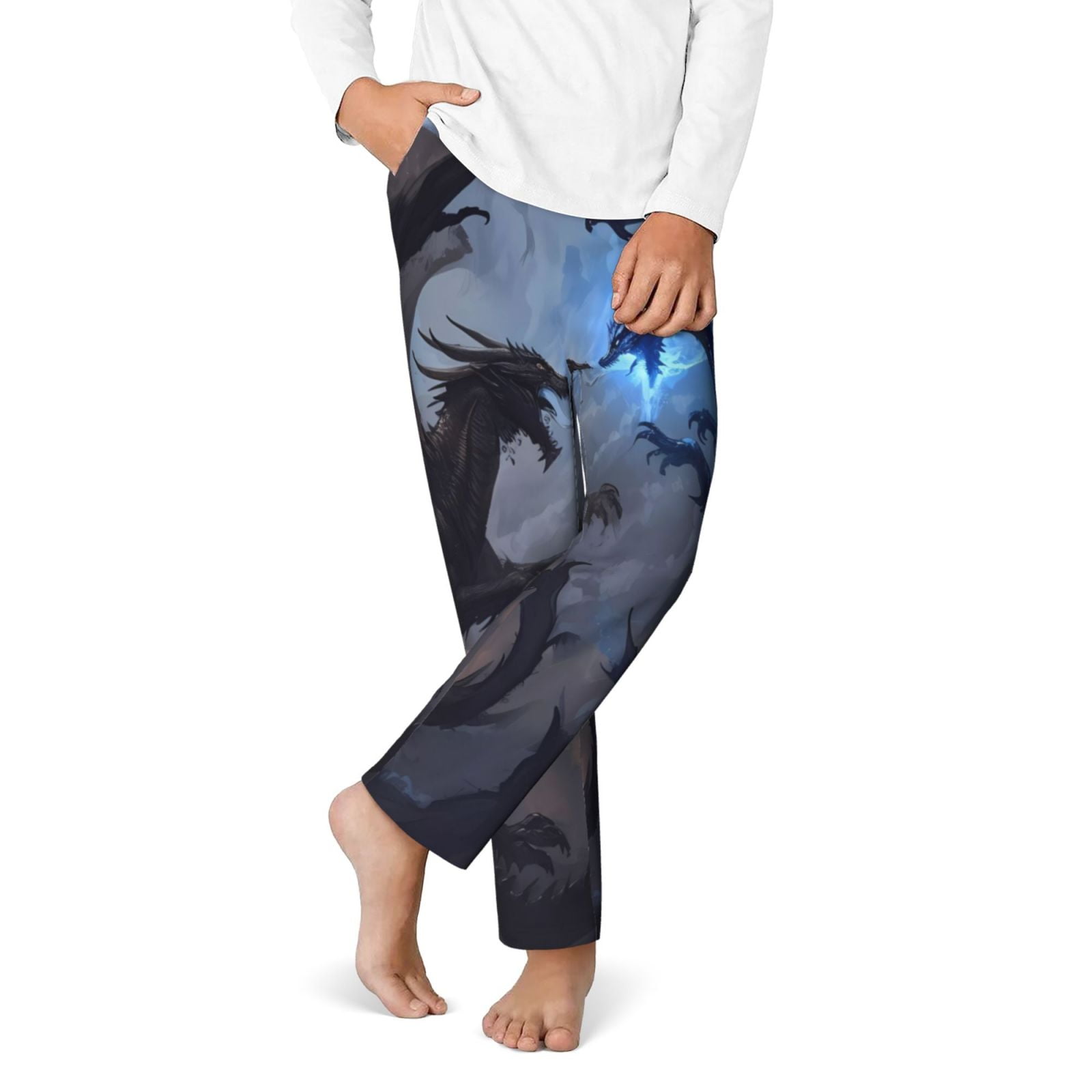 Rocae Black And Blue Lightning Dragon for Teenagers' Pajama Pants,Girls ...