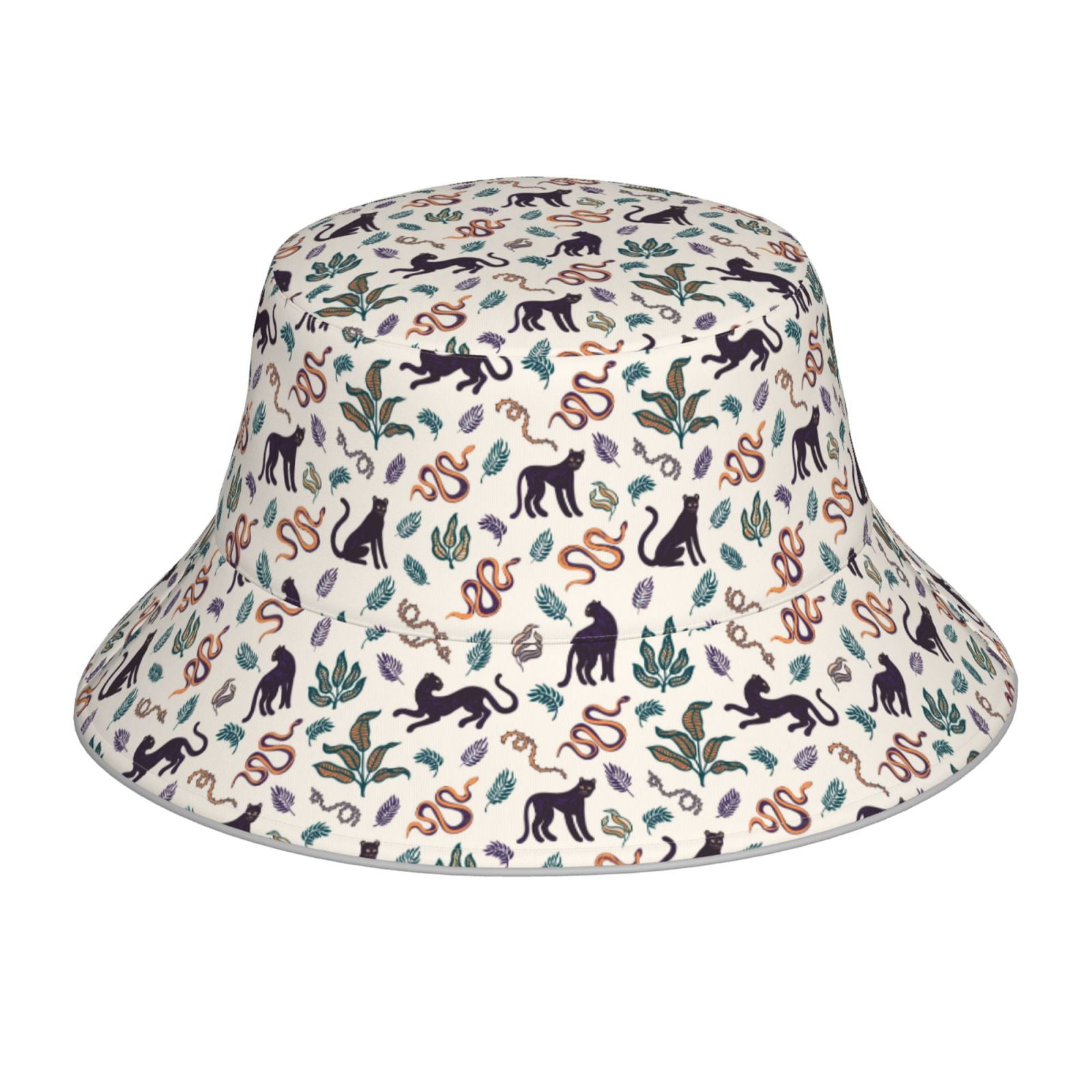 Rocae Black Cat And Snake for reflective Bucket Hat for Men Women ...