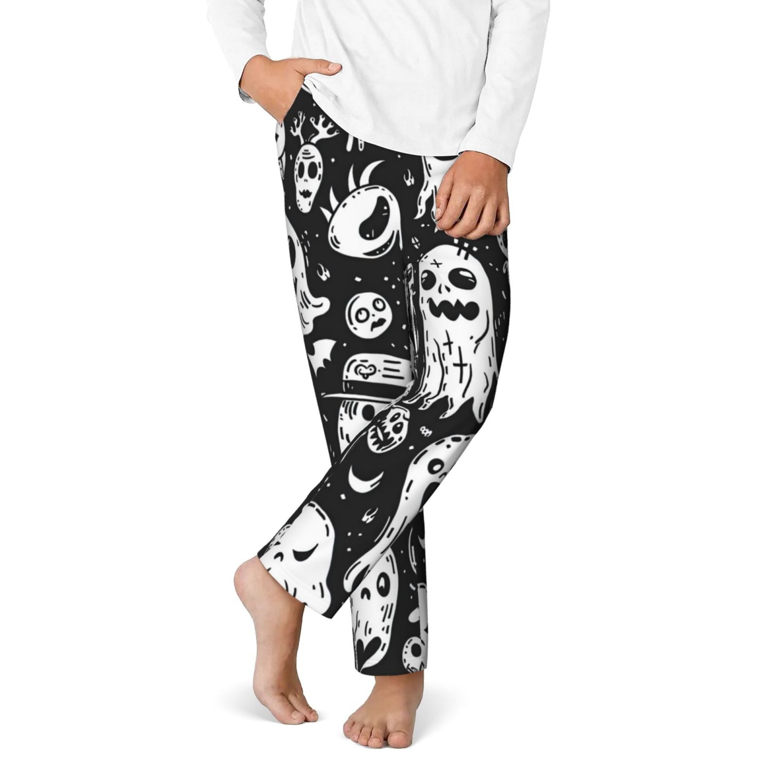 Rocae Black White Spooky Ghosts for Teenagers' Pajama Pants,Girls ...
