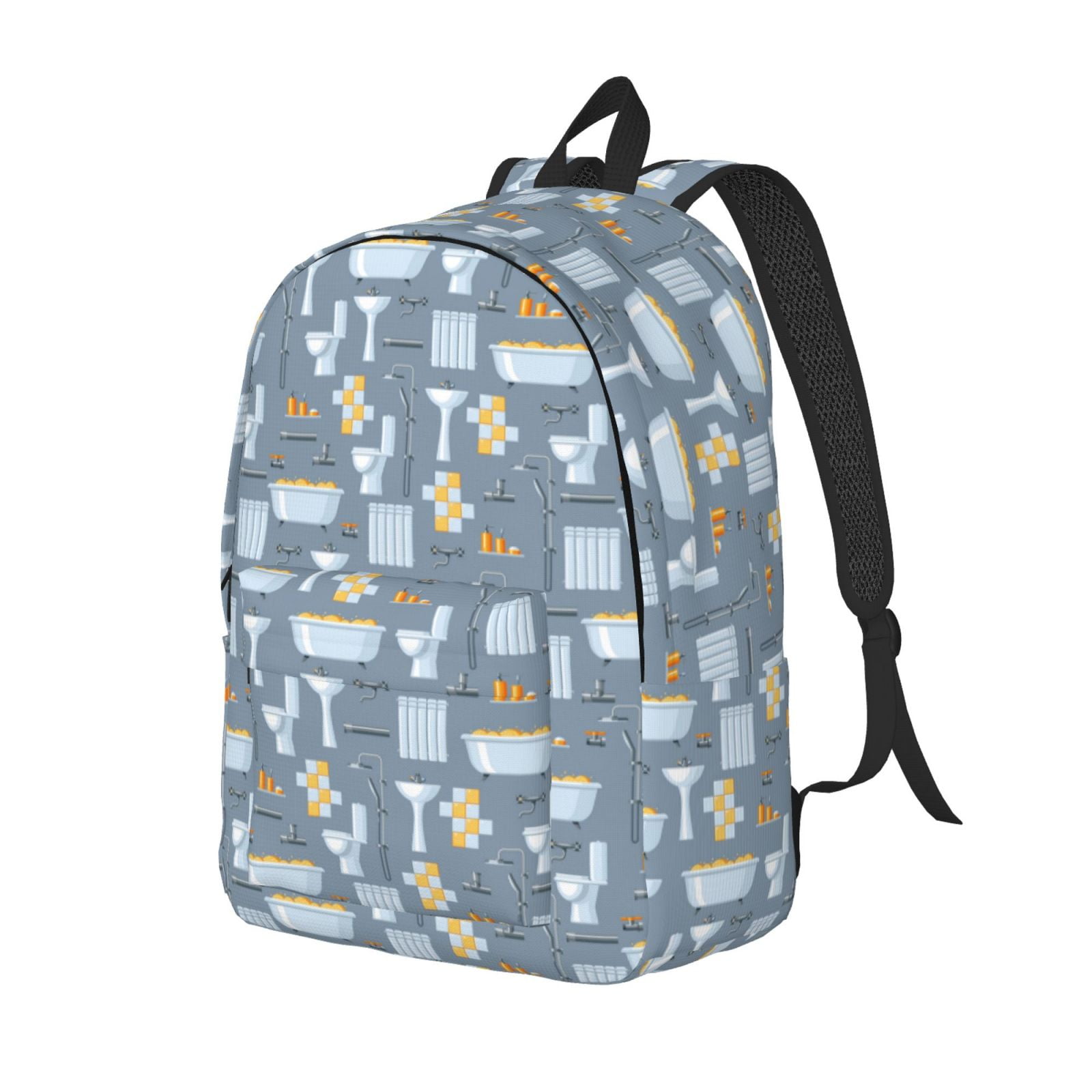 Rocae Blue Bathroom for Canvas College Laptop Backpack for Men Women ...