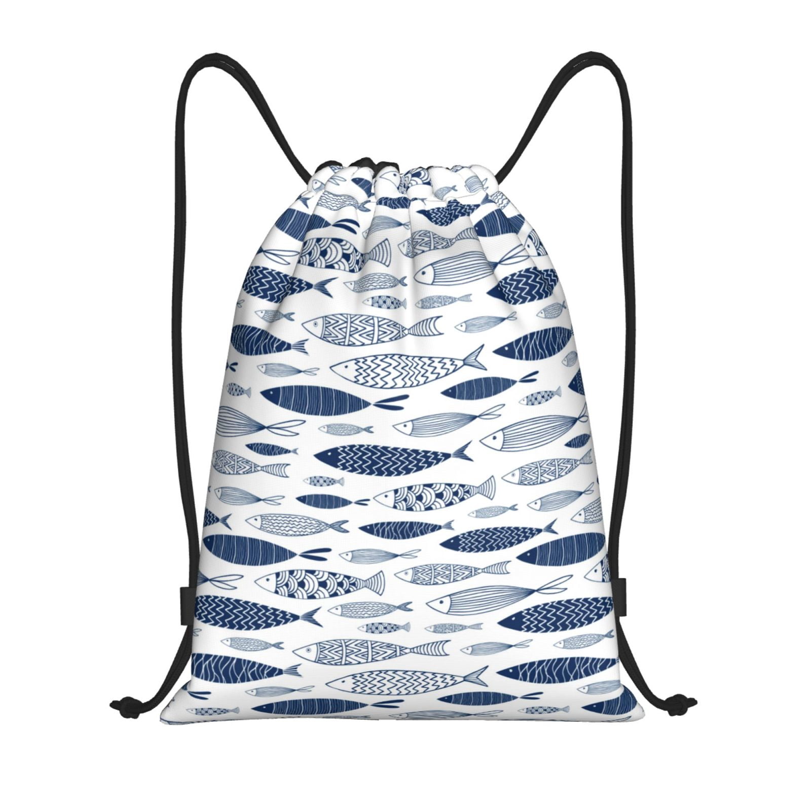 Rocae Blue Fish for Gym Bag Drawstring Bags Gym Backpack for Gym ...