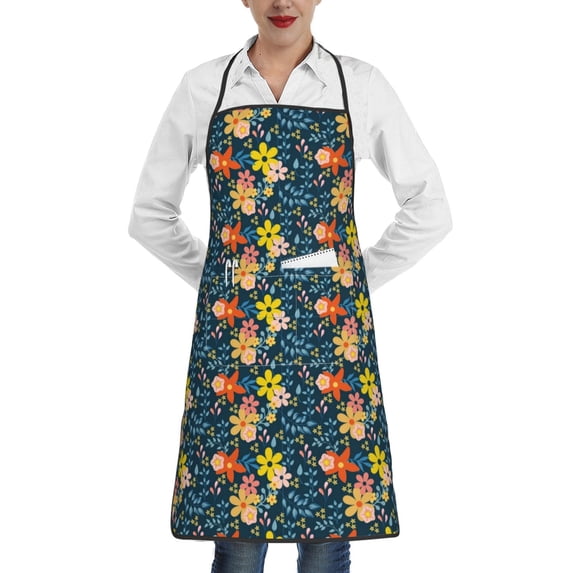 Rocae Blue Floral for Kitchen Aprons for Women Adjustable Cooking ...