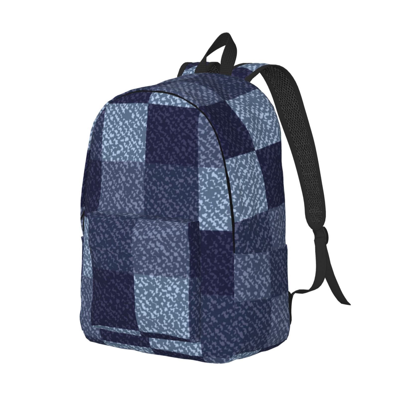 Rocae Blue Gingham Buffalo Check for Durable Canvas Backpack Leisure ...