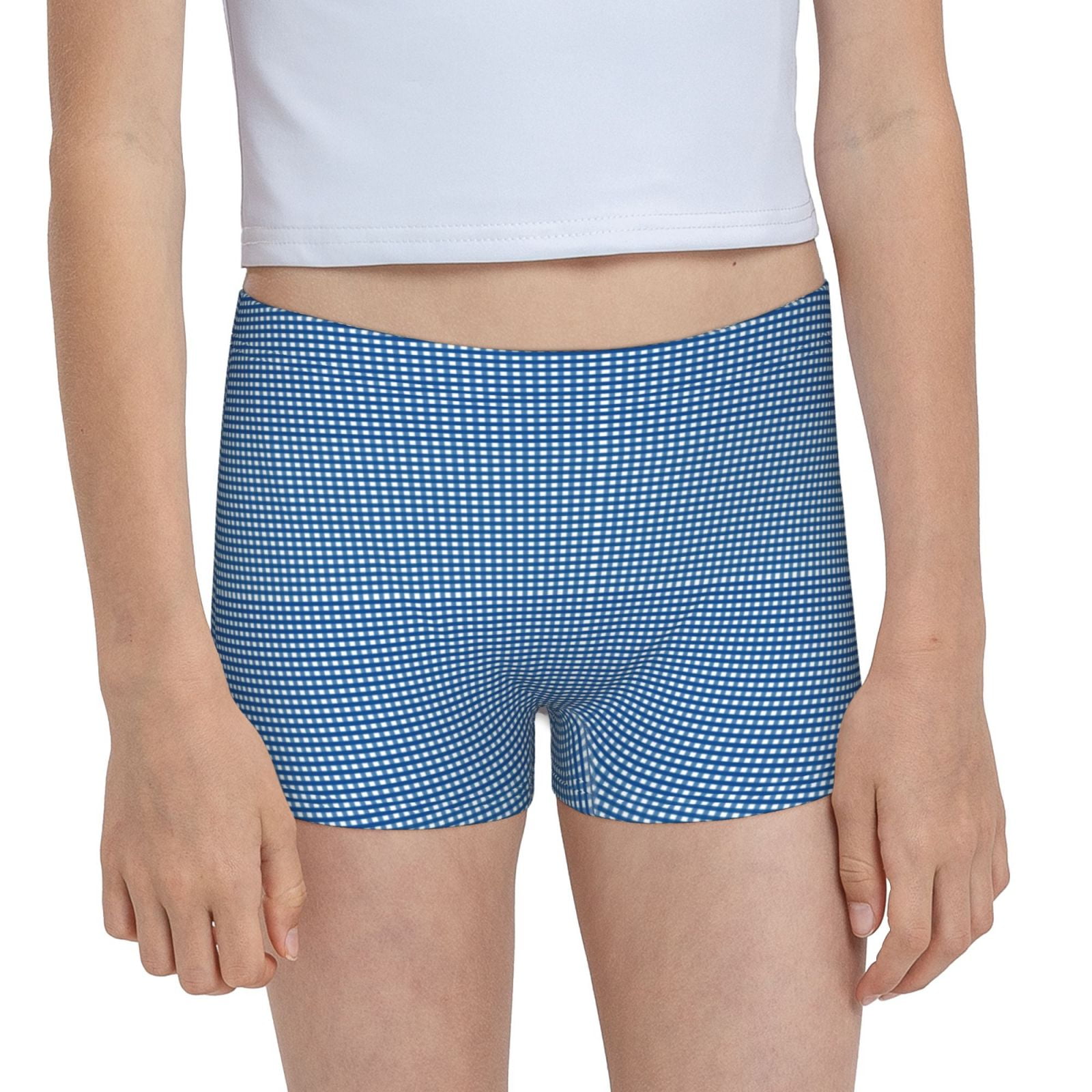 Rocae Blue Gingham for Girls' Cotton Boxer Briefs, Soft Mid-rise ...
