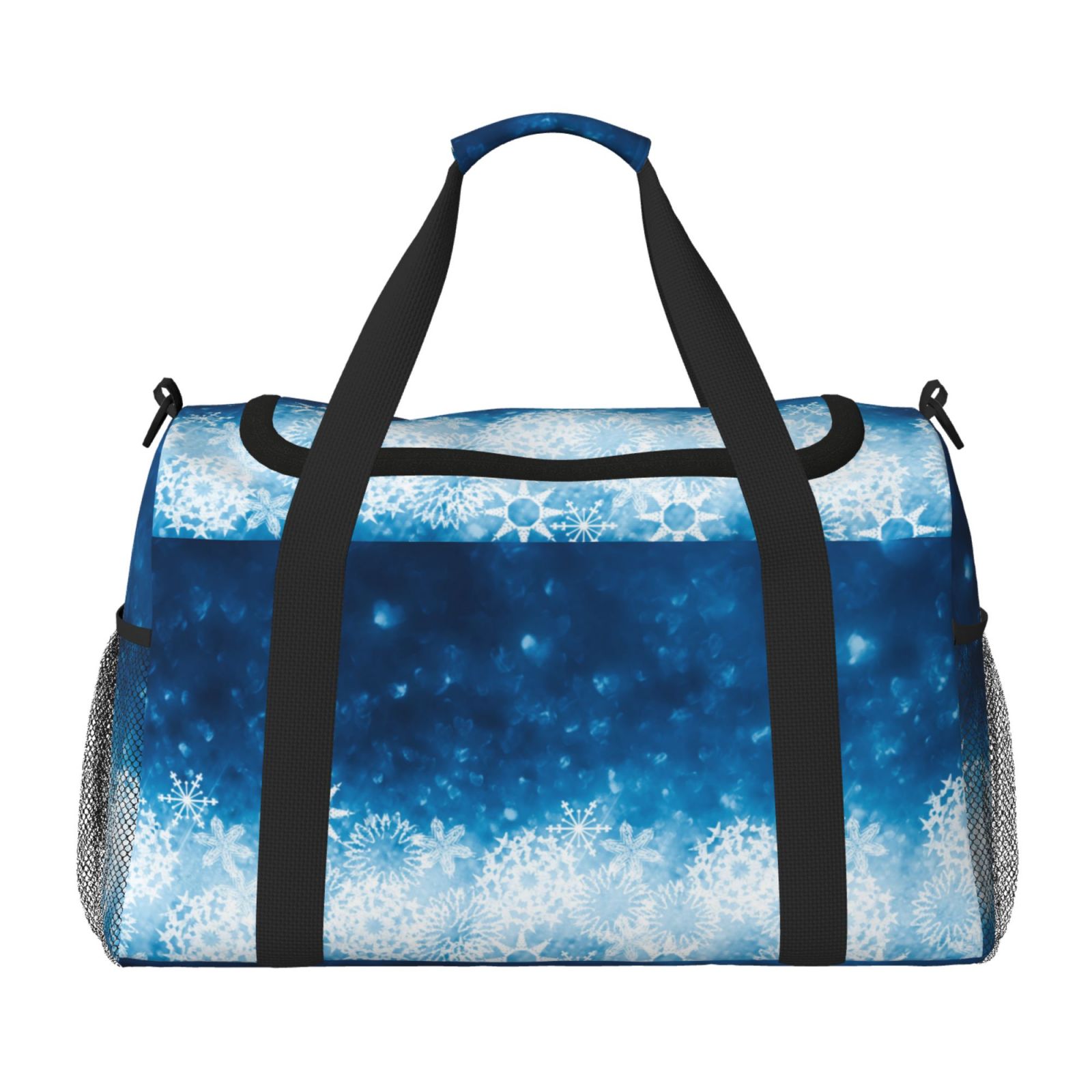 Rocae Blue Glitter Sparkles Print Hand Travel Bag Travel Duffel Bag and ...