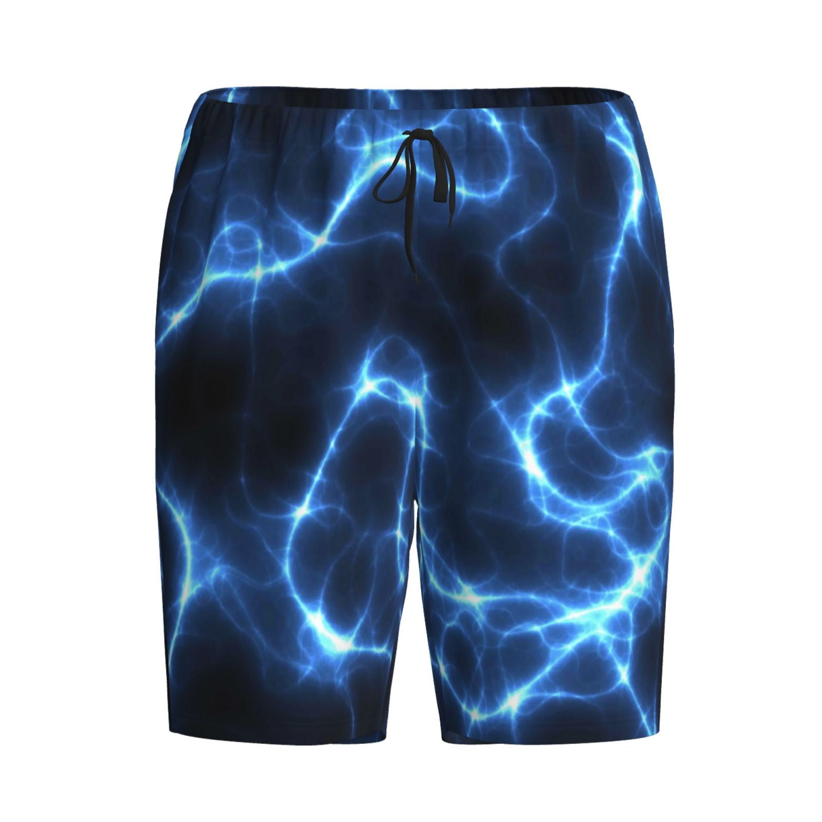 Rocae Blue Lightning for Men's Soft Sleep Pajama Shorts, Waistband and ...