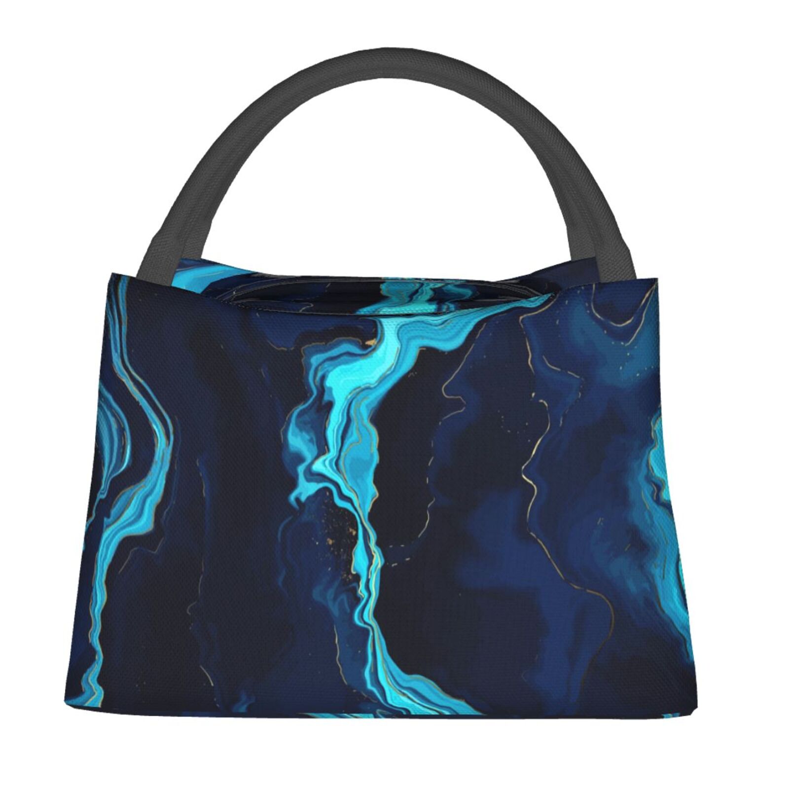 Rocae Blue Marble And Gold for Insulated Lunch Bag for Women Men,Large ...