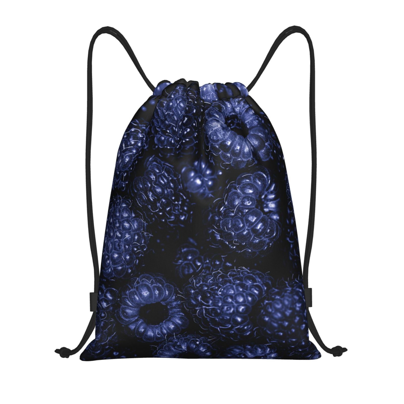 Rocae Blue-Purple Raspberries for Gym Bag Drawstring Bags Gym Backpack ...