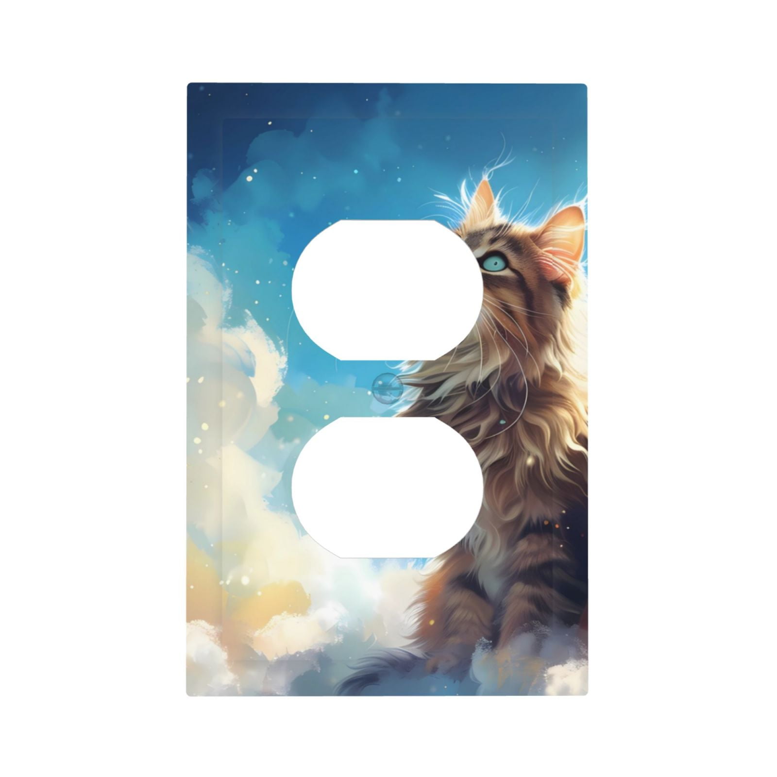 Rocae Blue Sky Winged Cat for Decorator Light Switch or Receptacle ...