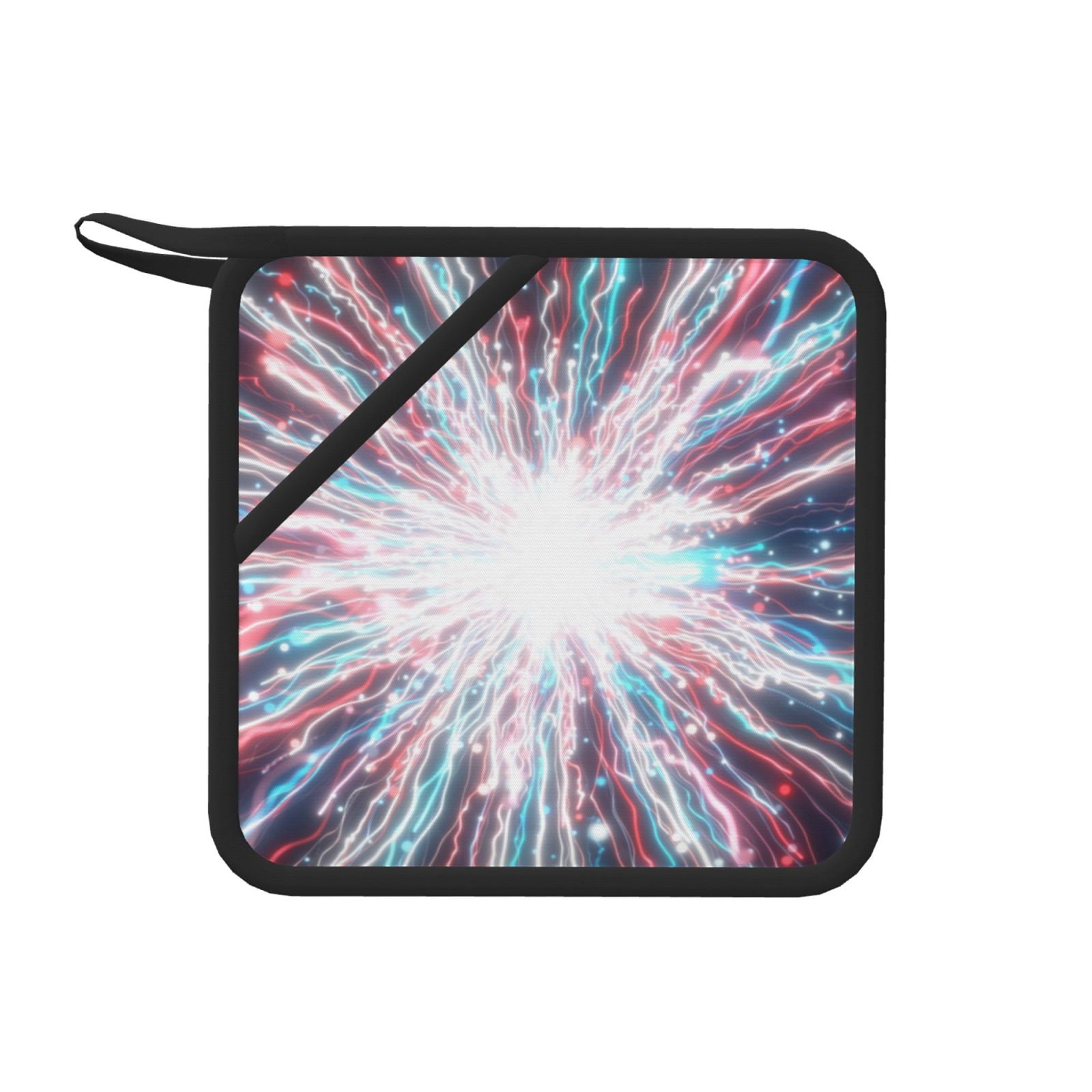Rocae Blue Swirl Fireworks for Square Silicone Anti-scalding Mat Trivet ...
