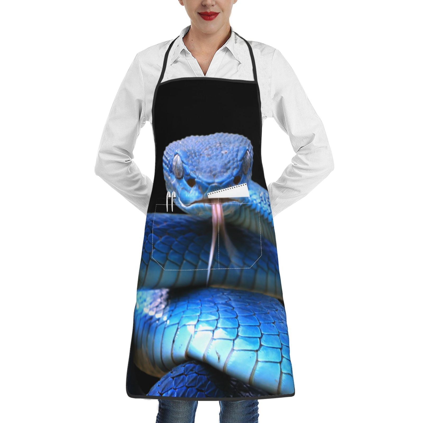 Rocae Blue Viper Snake 2 for Kitchen Aprons for Women Adjustable ...