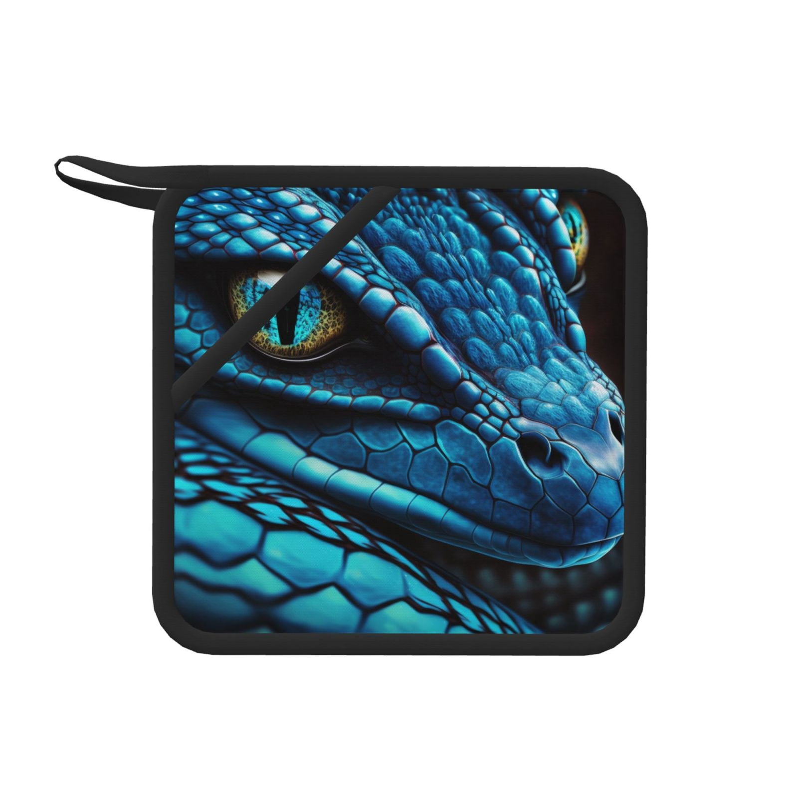 Rocae Blue Viper Snake Closeup Face for Square Silicone Anti-scalding ...