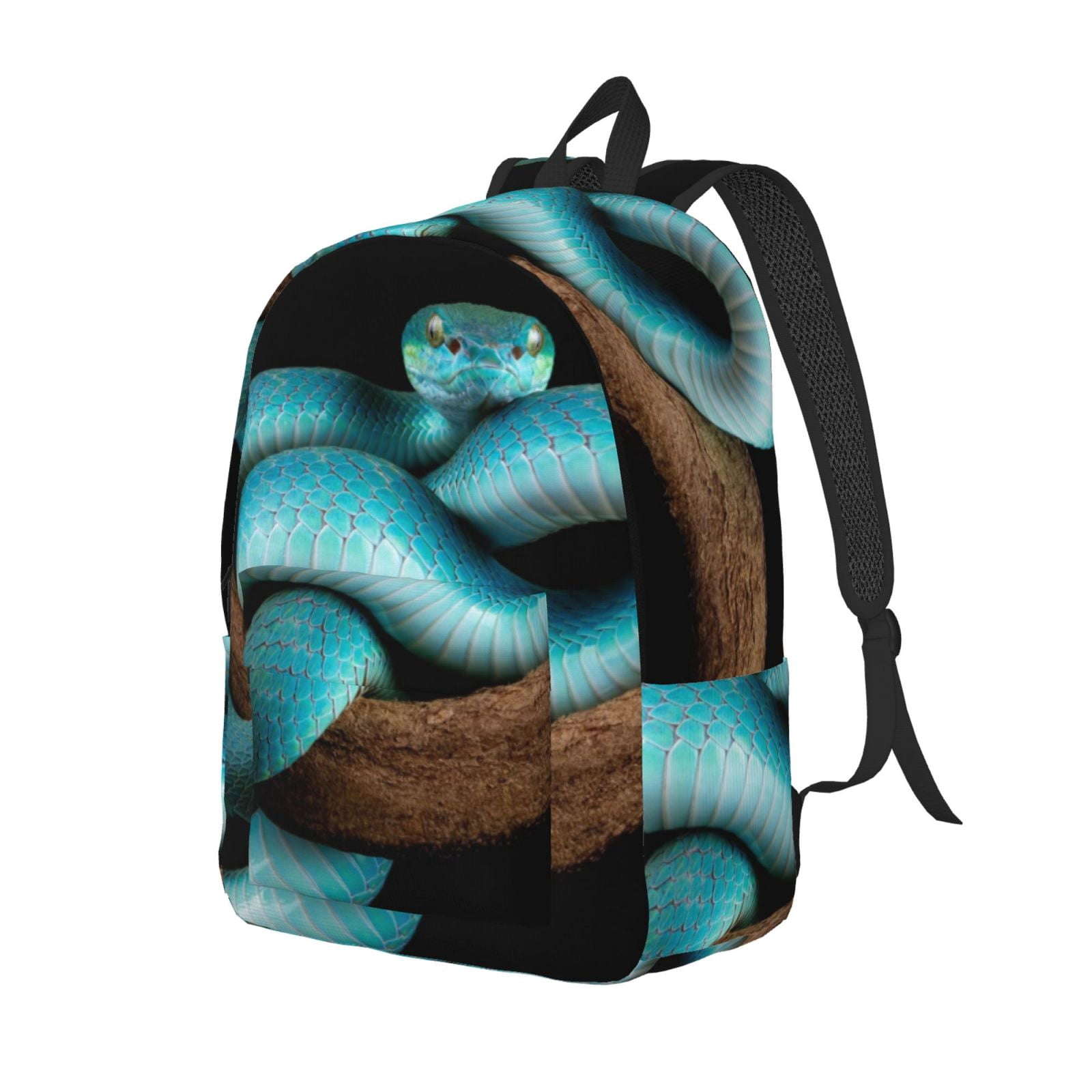 Rocae Blue Viper Snake for Canvas College Laptop Backpack for Men Women ...