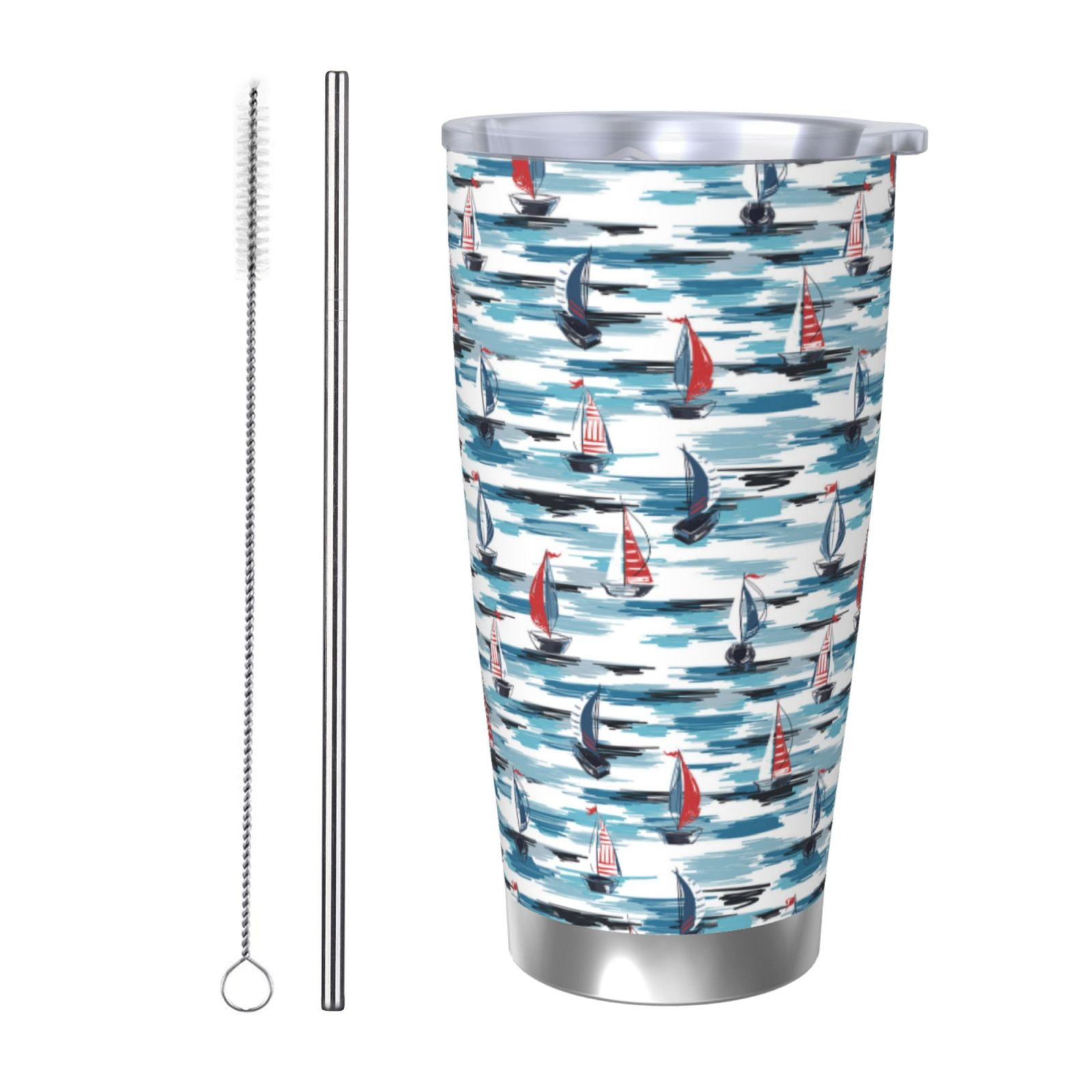 Rocae Boat In Ocean for 20 Ounces Stainless Steel Insulted Tumbler Car Cup Drink Mug ...