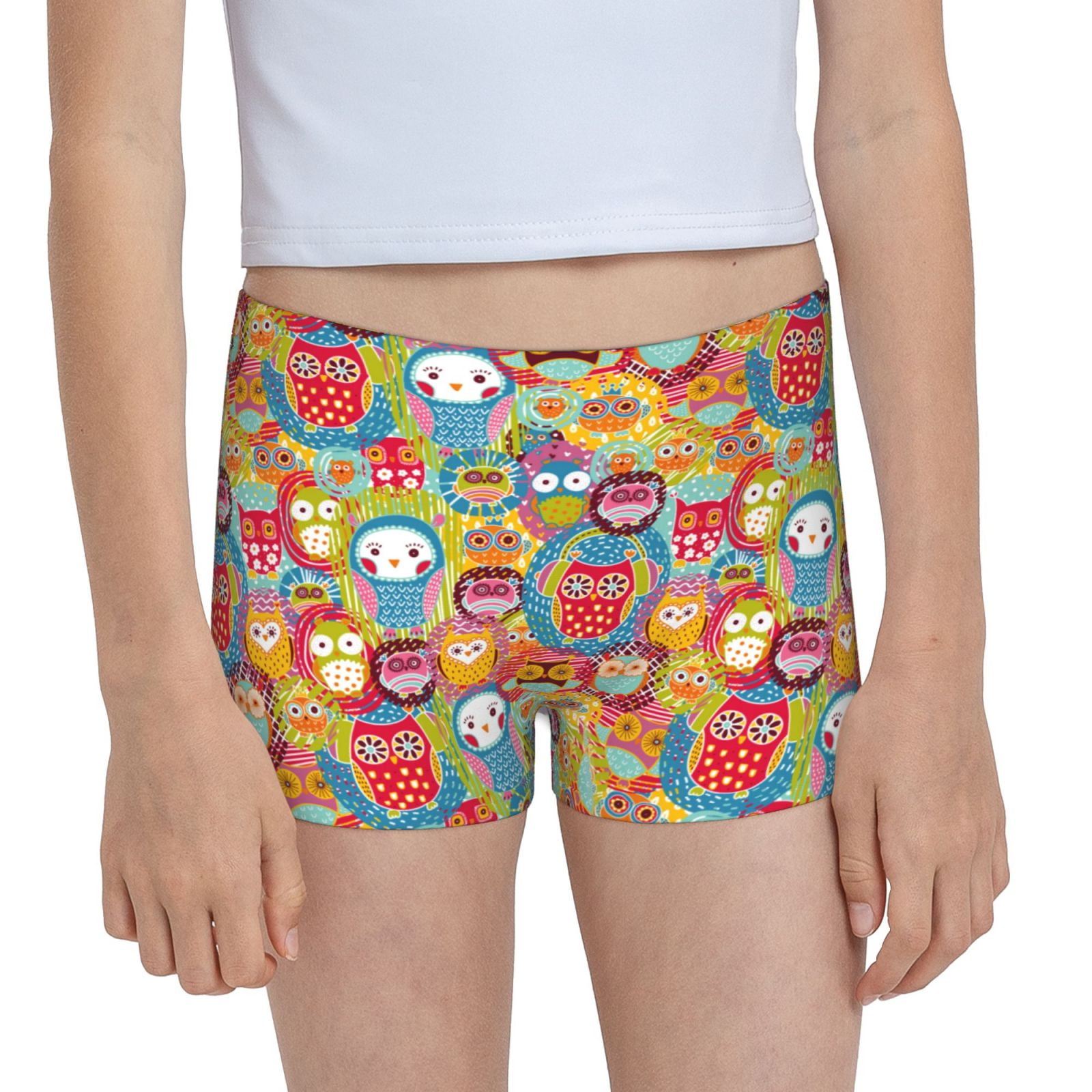 Rocae Boho Cute Owls for Girls' Cotton Boxer Briefs, Soft Mid-rise ...