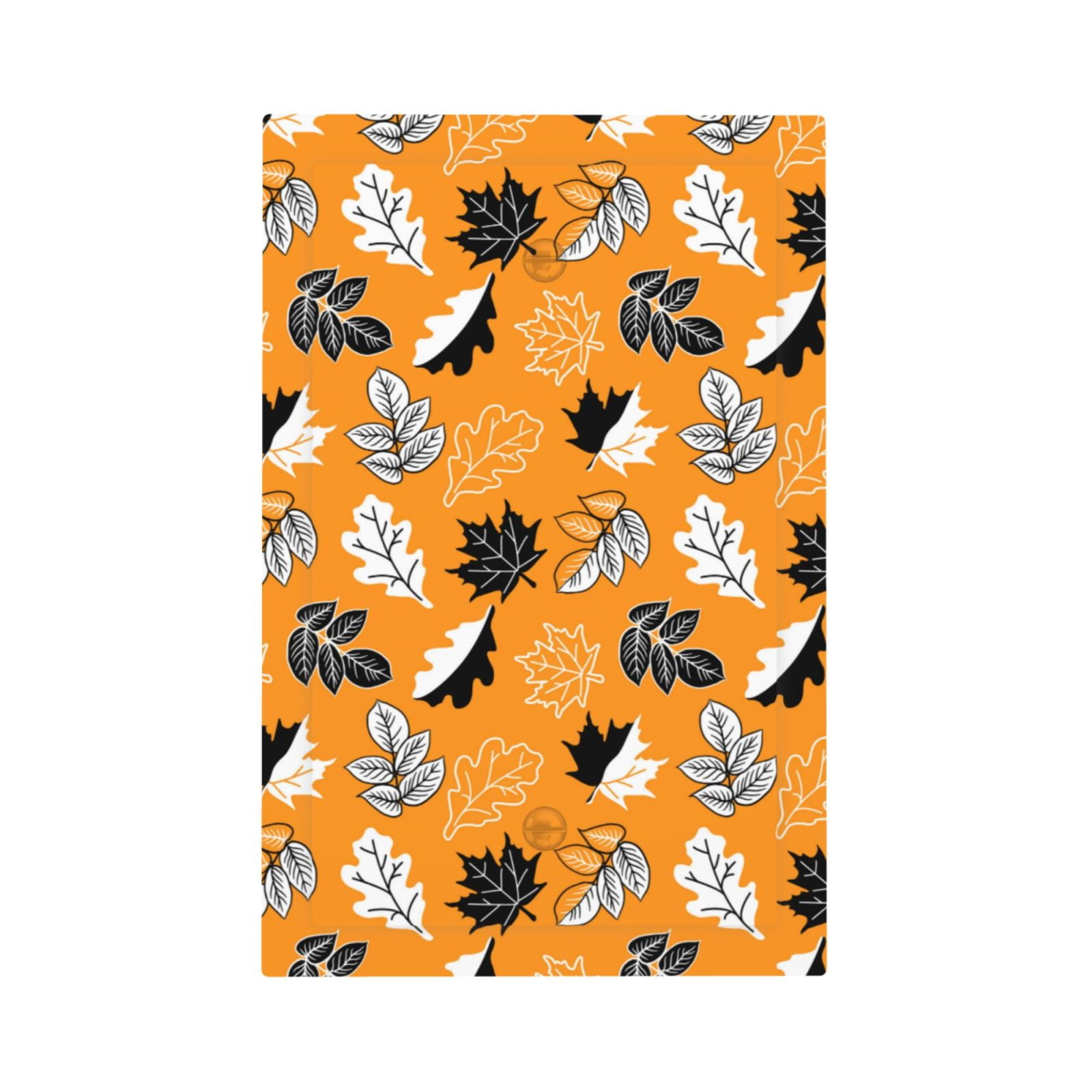 Rocae Bold Black and White Leaves Orange for Decorator Light Switch or ...