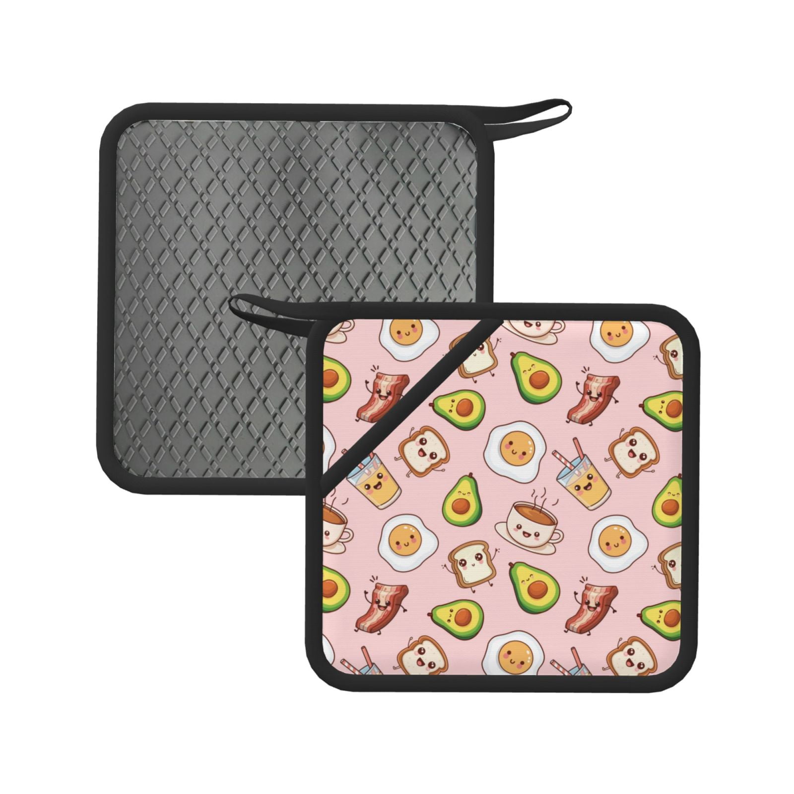 Rocae Breakfast for Square Silicone Anti-scalding Mat Trivet Hot Pads ...