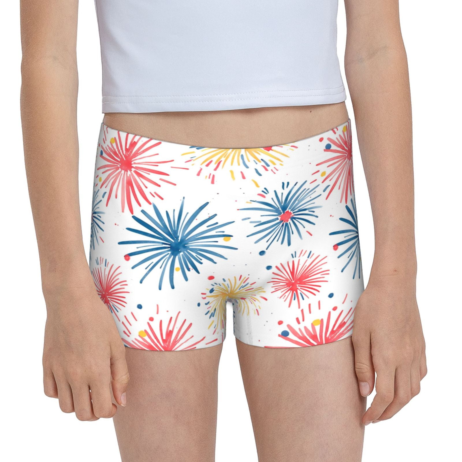 Rocae Bright Colorful Fireworks for Girls' Cotton Boxer Briefs, Soft ...