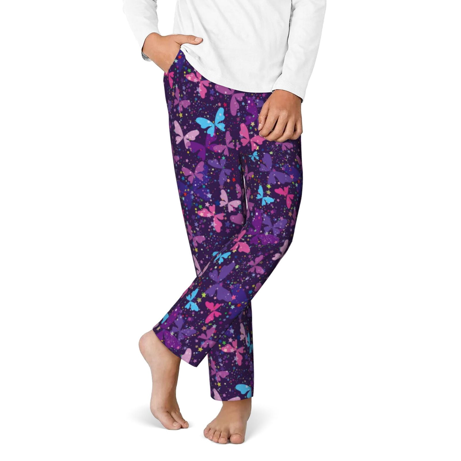 Rocae Bright Purple Butterflies for Teenagers' Pajama Pants,Girls ...