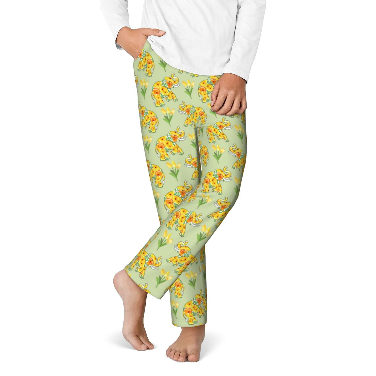 Rocae Bright floral elephant for Teenagers' Pajama Pants,Girls lounge ...