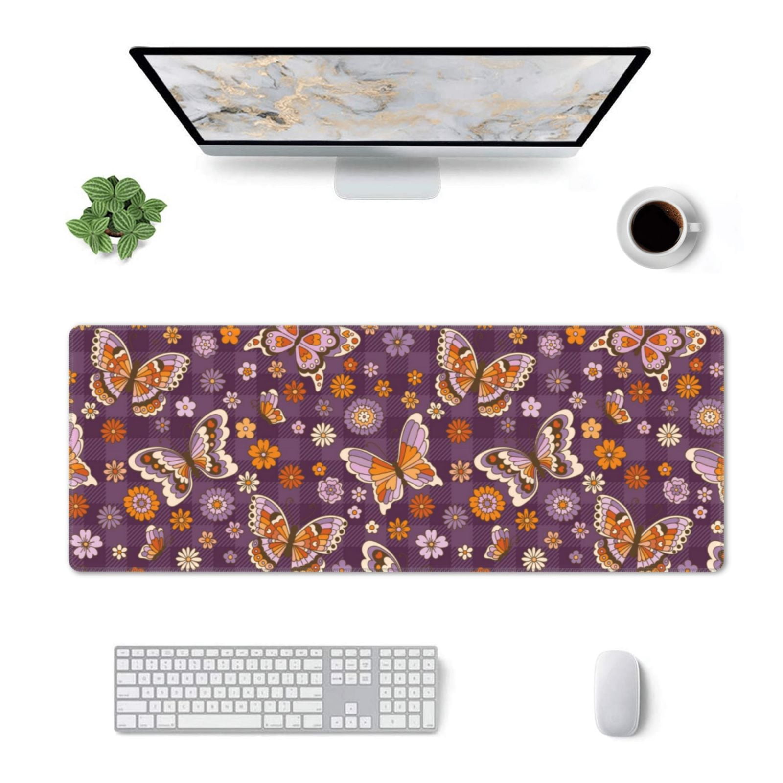 Rocae Buffalo Plaid and Butterflys for Gaming Mouse Pad, Mouse Pad ...