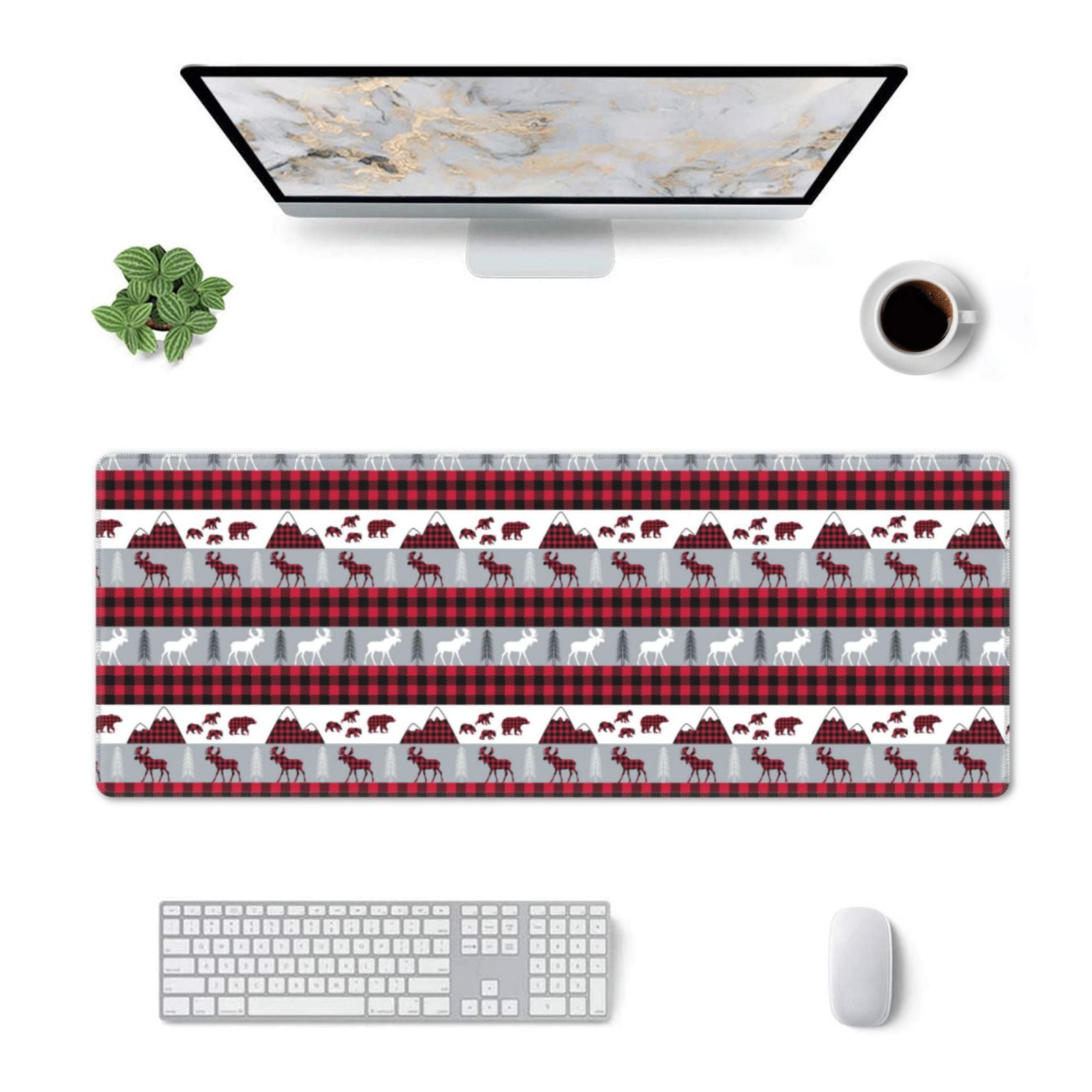 Rocae Buffalo Plaid Forest for Gaming Mouse Pad, Mouse Pad Large ...