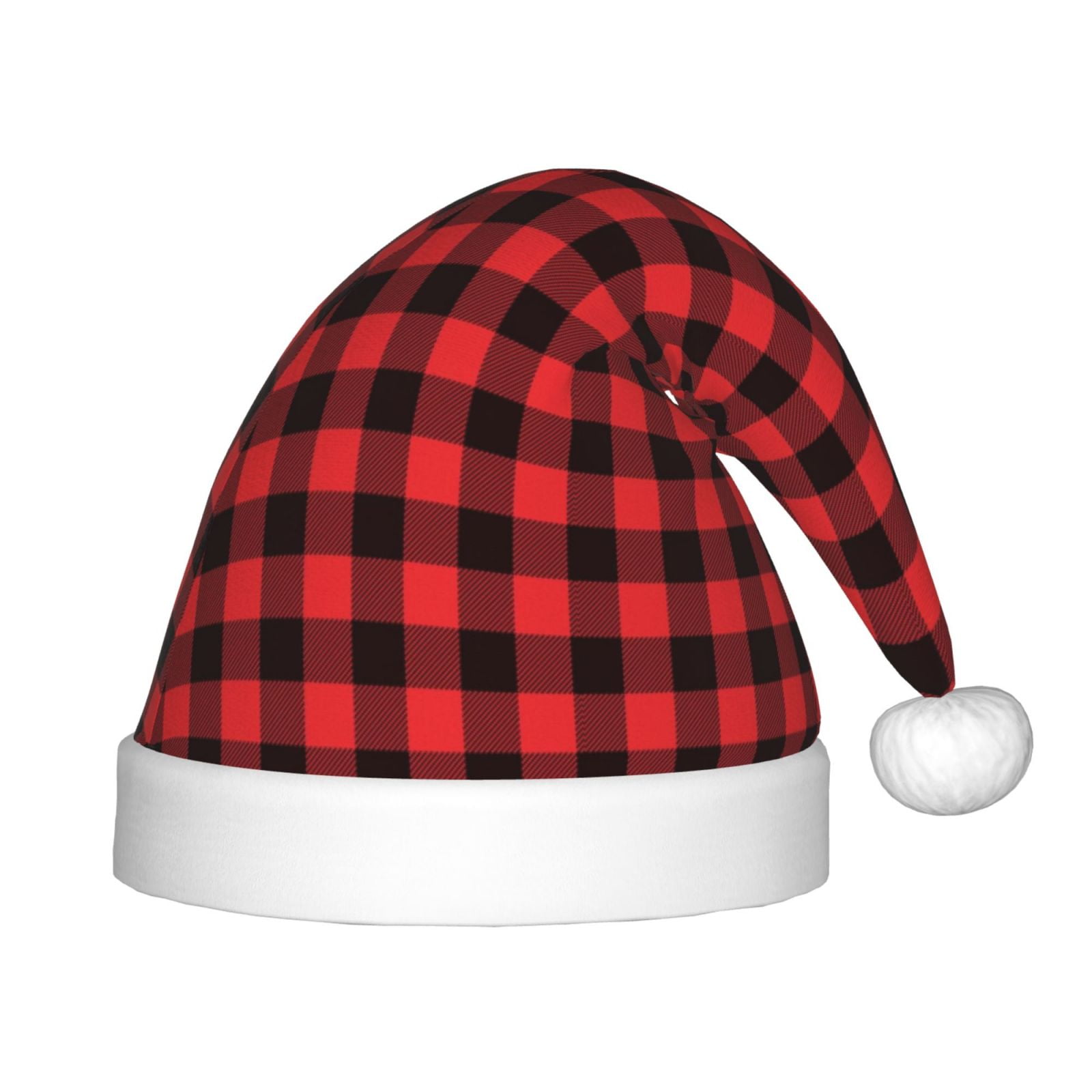 Rocae Buffalo Plaid Red Black for Christmas Hat for Kids Hats Christmas ...