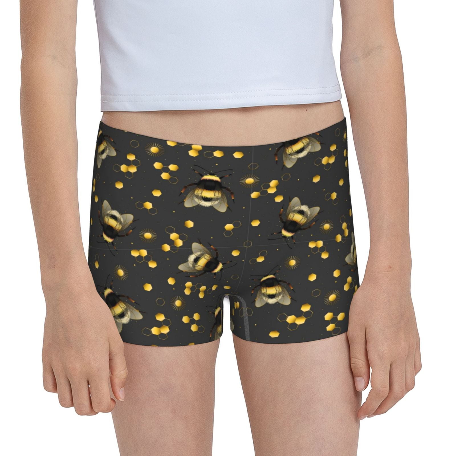 Rocae Bumblebee for Girls' Cotton Boxer Briefs, Soft Mid-rise Panties ...