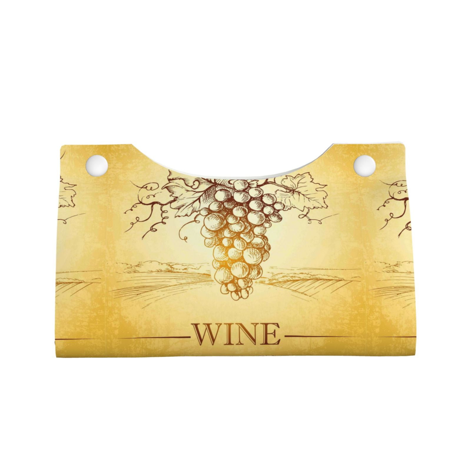 Rocae Bunch of Grapes Print Long Tissue Box Lid Durable Leather Tissue ...