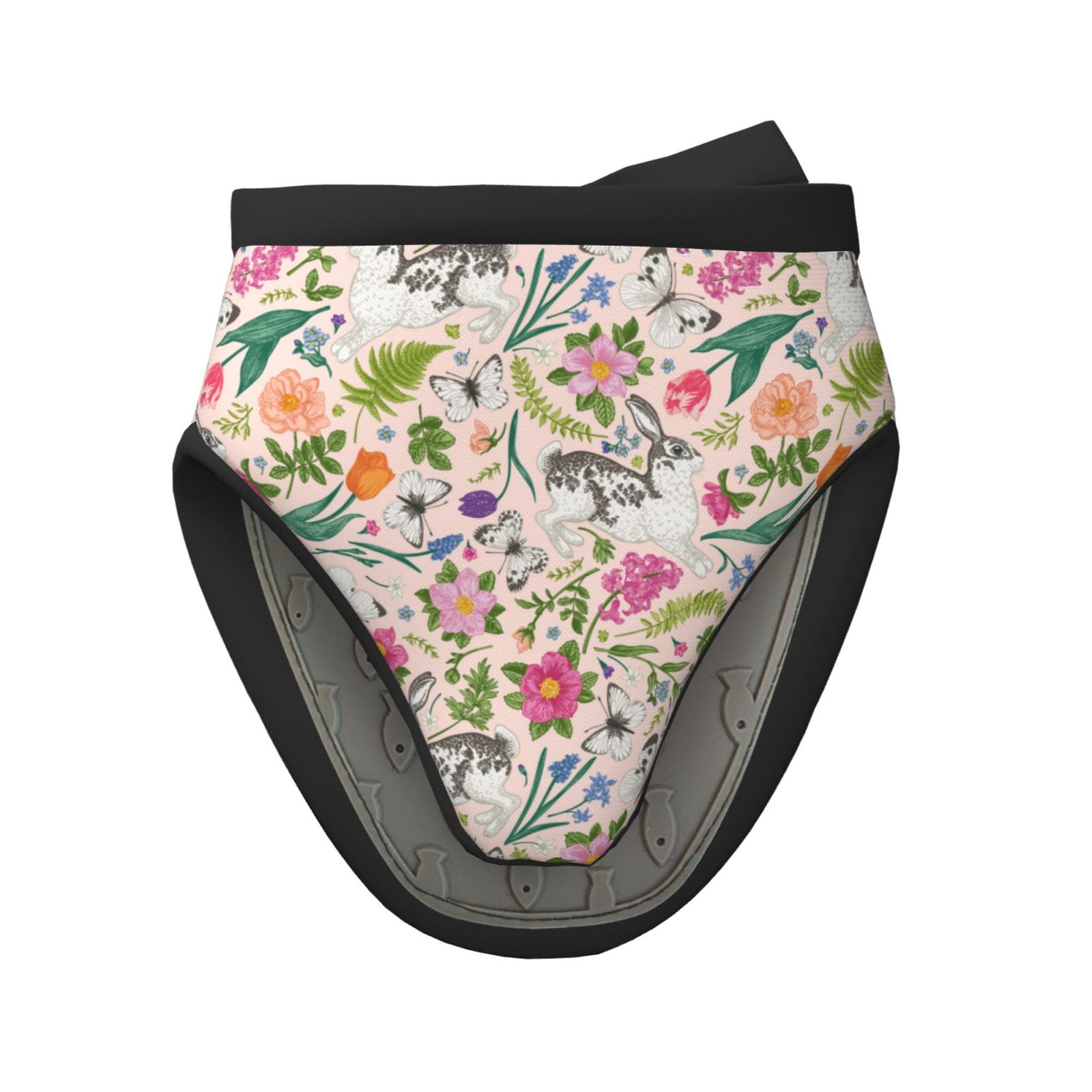 Rocae Bunny Floral for Mini Oven Mitts Rubber Oven Glove, Kitchen ...